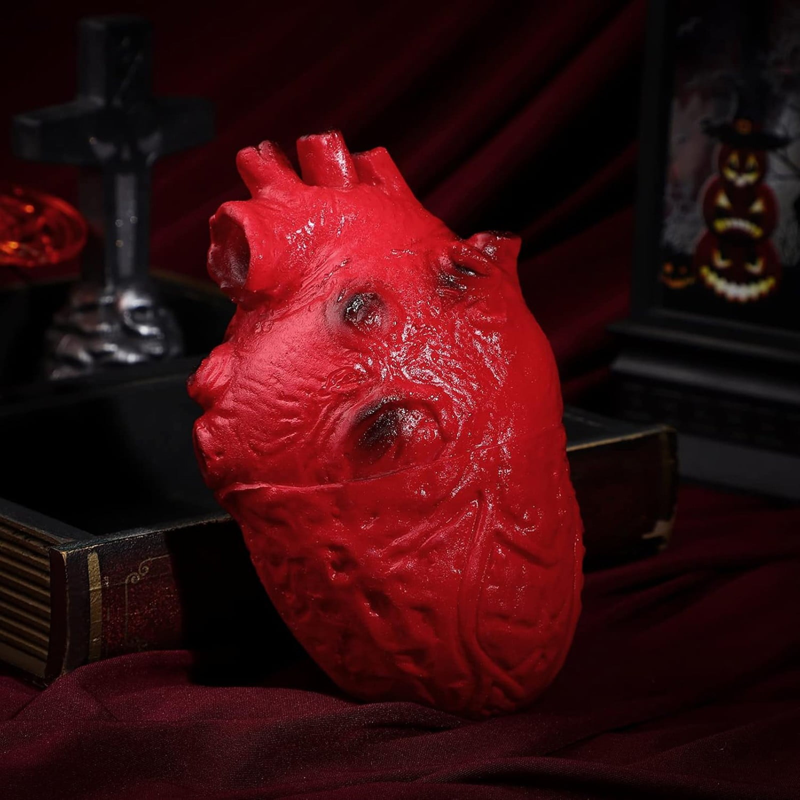 Lunaluna Halloween FakeHeart Halloween Blood Prop Simulation Heart ...