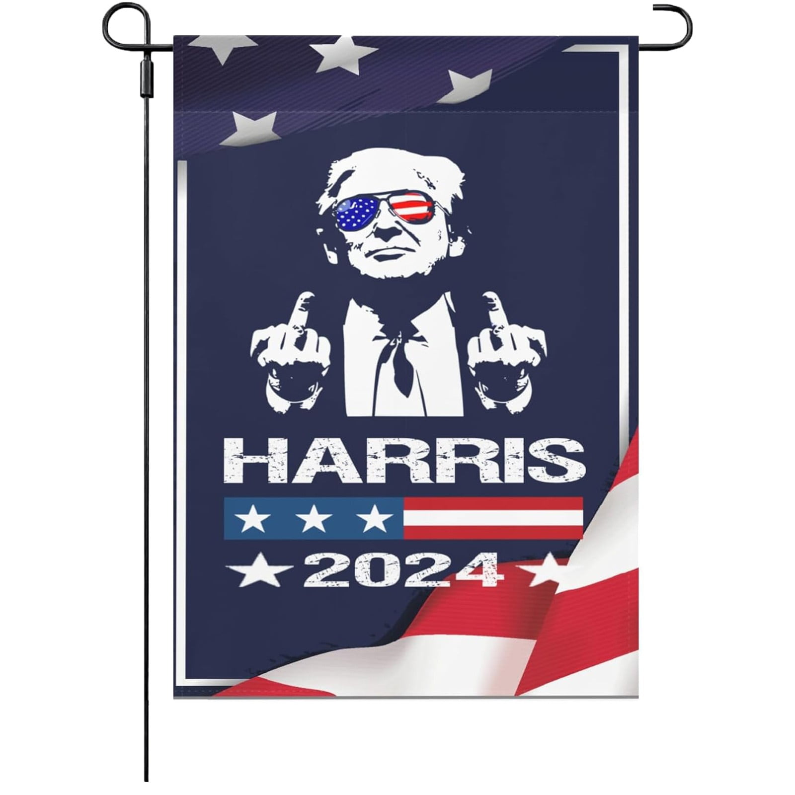 Lunaluna Weather-Resistant,Give The Finger 2024 President Garden Flag One Size Double Art Funny ...