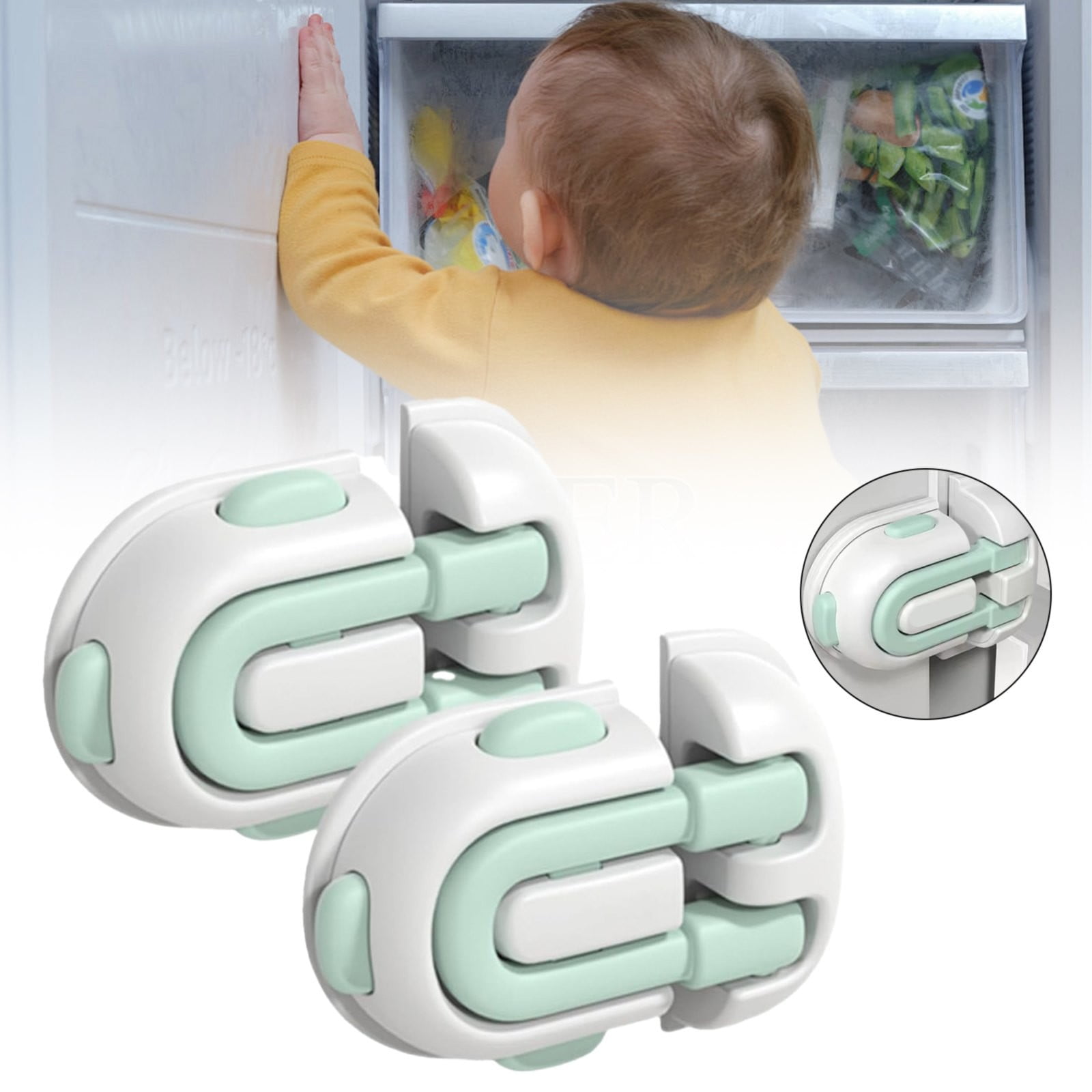 Lunanne [2 Packs] Child Proof Fridge Lock With Adhesive Child Locks For ...