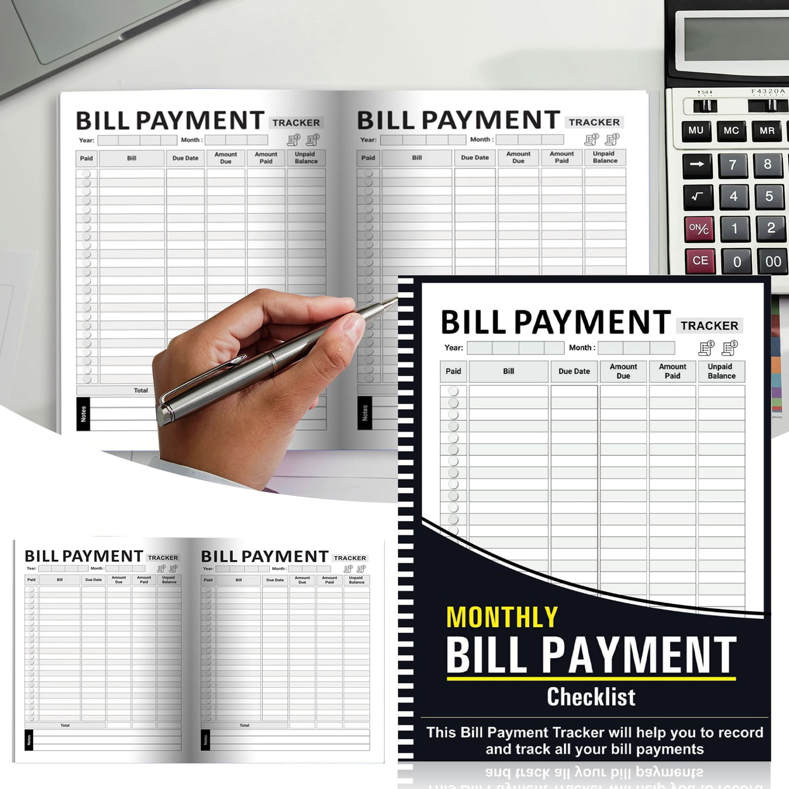 Lunanne Bill Notebook: Monthly Bill Payment Checklist 8.5" X 11" 100 ...