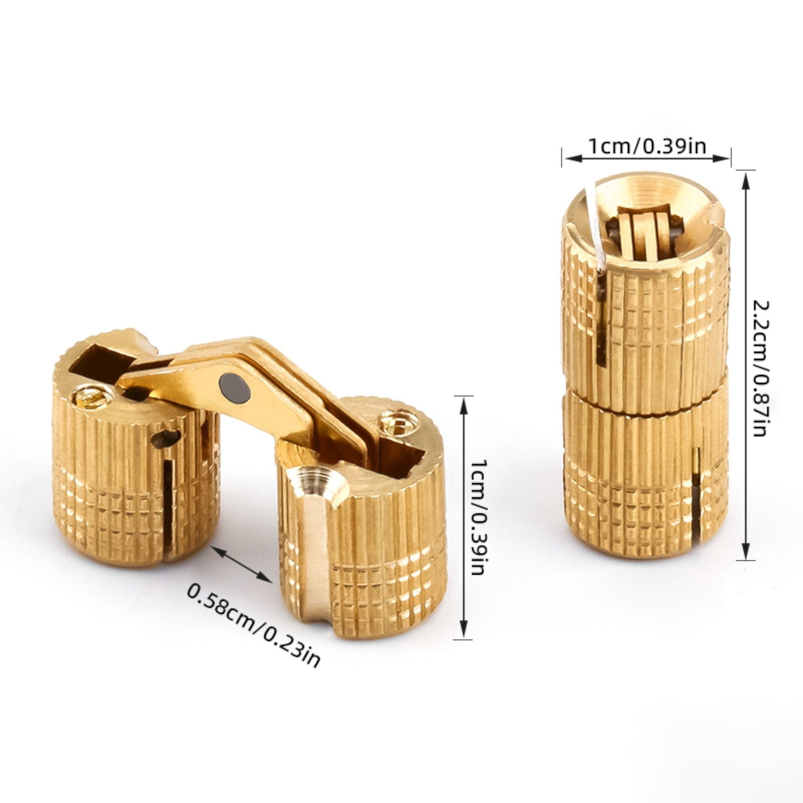 Lunanne One Way Copper Concealed Hinge 8 16mm Brass Barrel Hinges ...