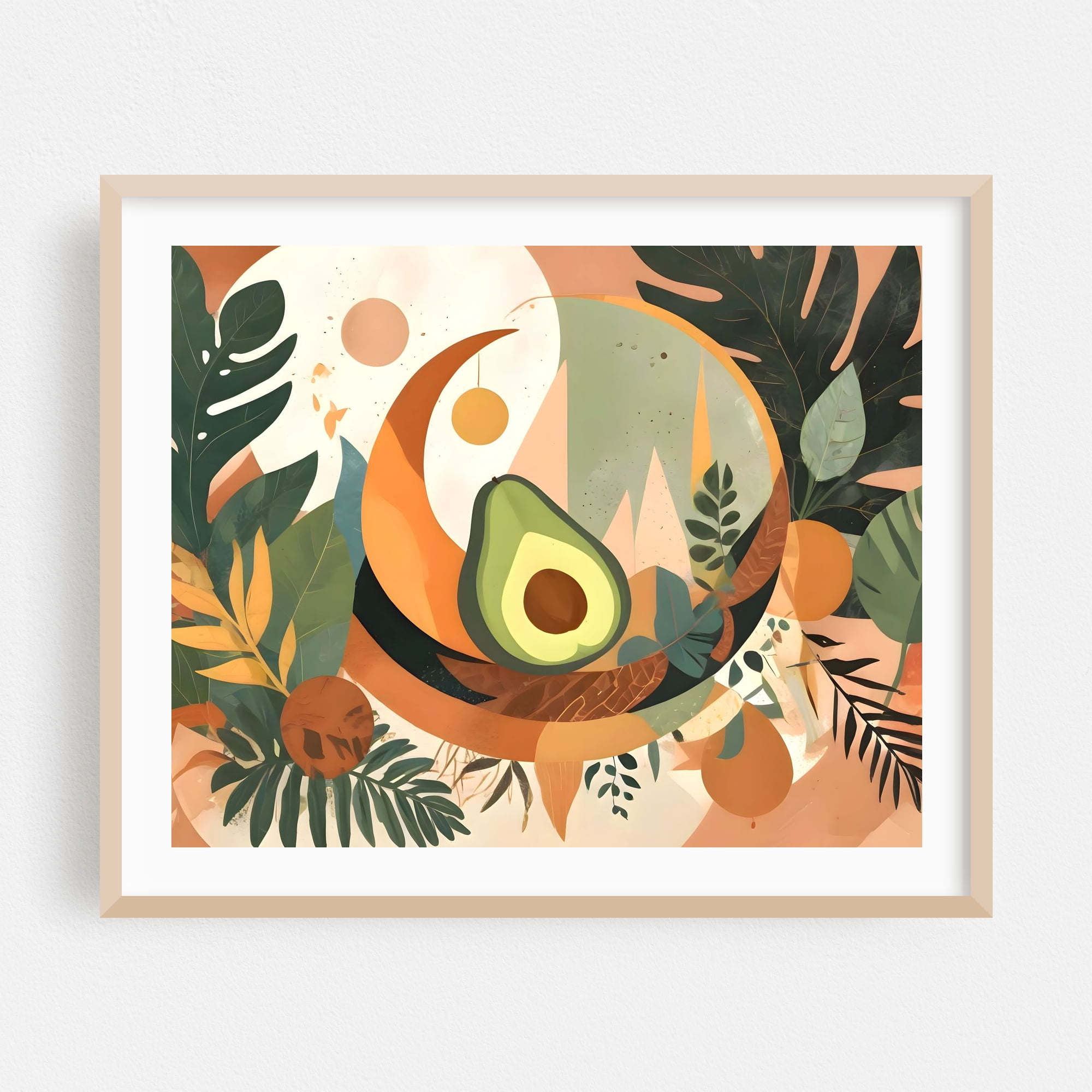 Lunar Avocado - India Digital Art Abstract Tropical Botanical Modern ...