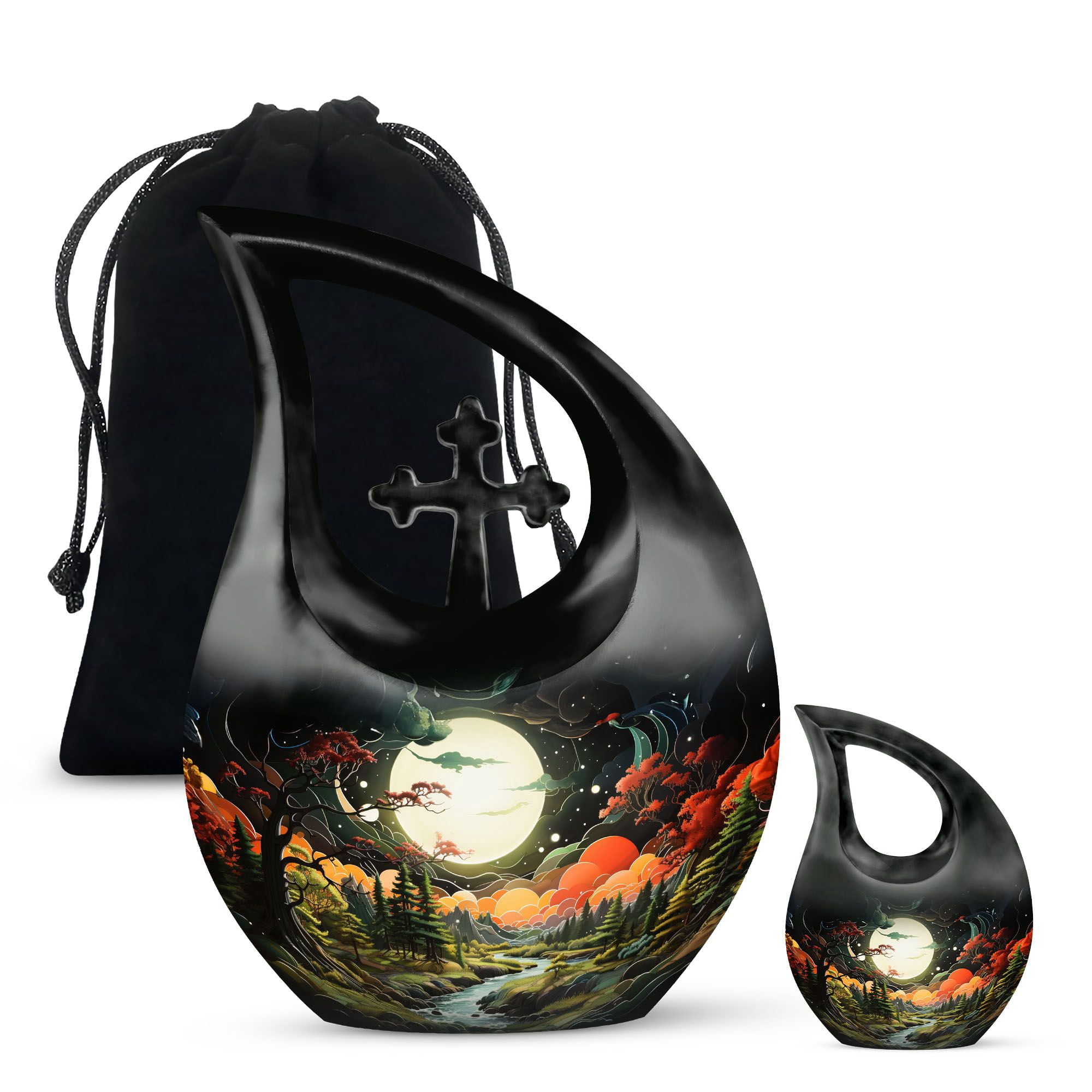 Lunar Brilliance Enchanted Valley Urn - Mini Urns For Human Ashes - Urn ...
