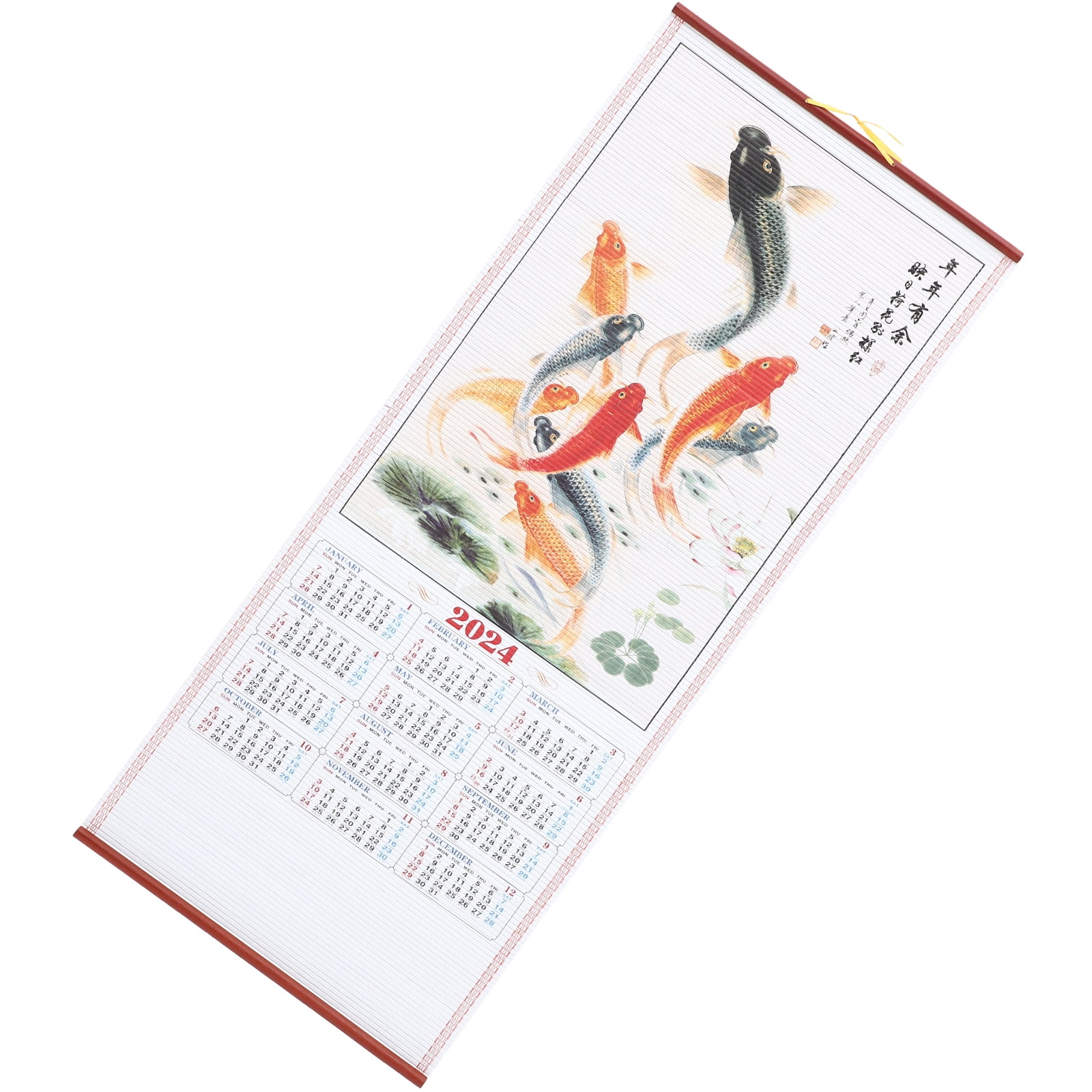 Lunar Calendar Hanging 2024 Lunar Year Calendar Chinese Scroll Calendar ...