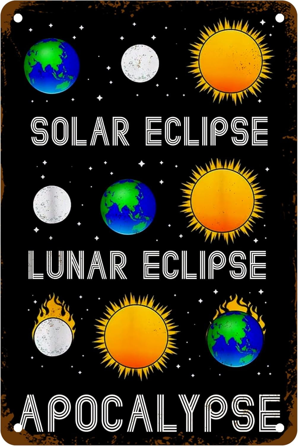 Lunar Eclipse Solar Eclipse Apocalypse Metal Tin Sign, Science Teacher ...