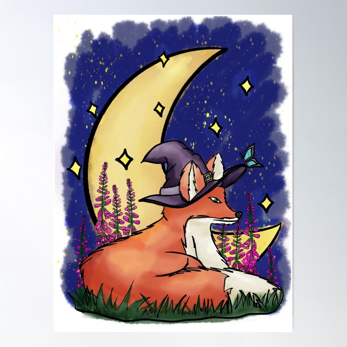 Lunar Fox Poster Wall Art, Modern Wall Decor For Living Room Bedroom ...