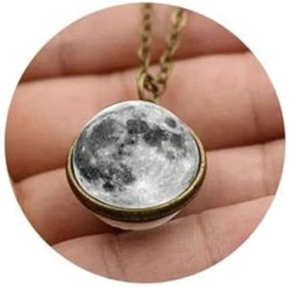 Lunar Goddess Full Moon Sphere Pendant Necklace NASA Space Wicca Pagan ...