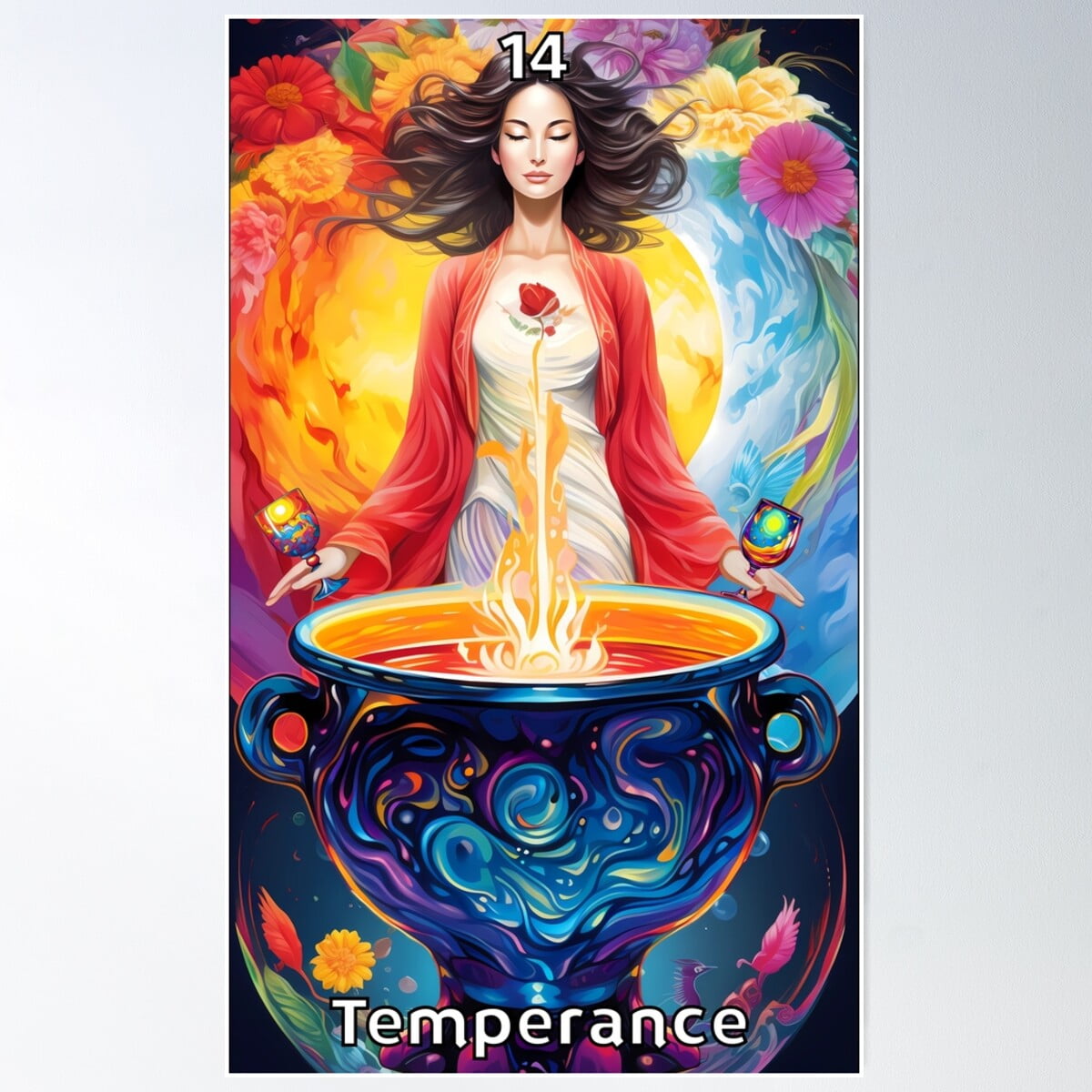Lunar Halo Tarot: Temperance Poster Wall Art, Modern Wall Decor For Living Room Bedroom, 12x18 ...