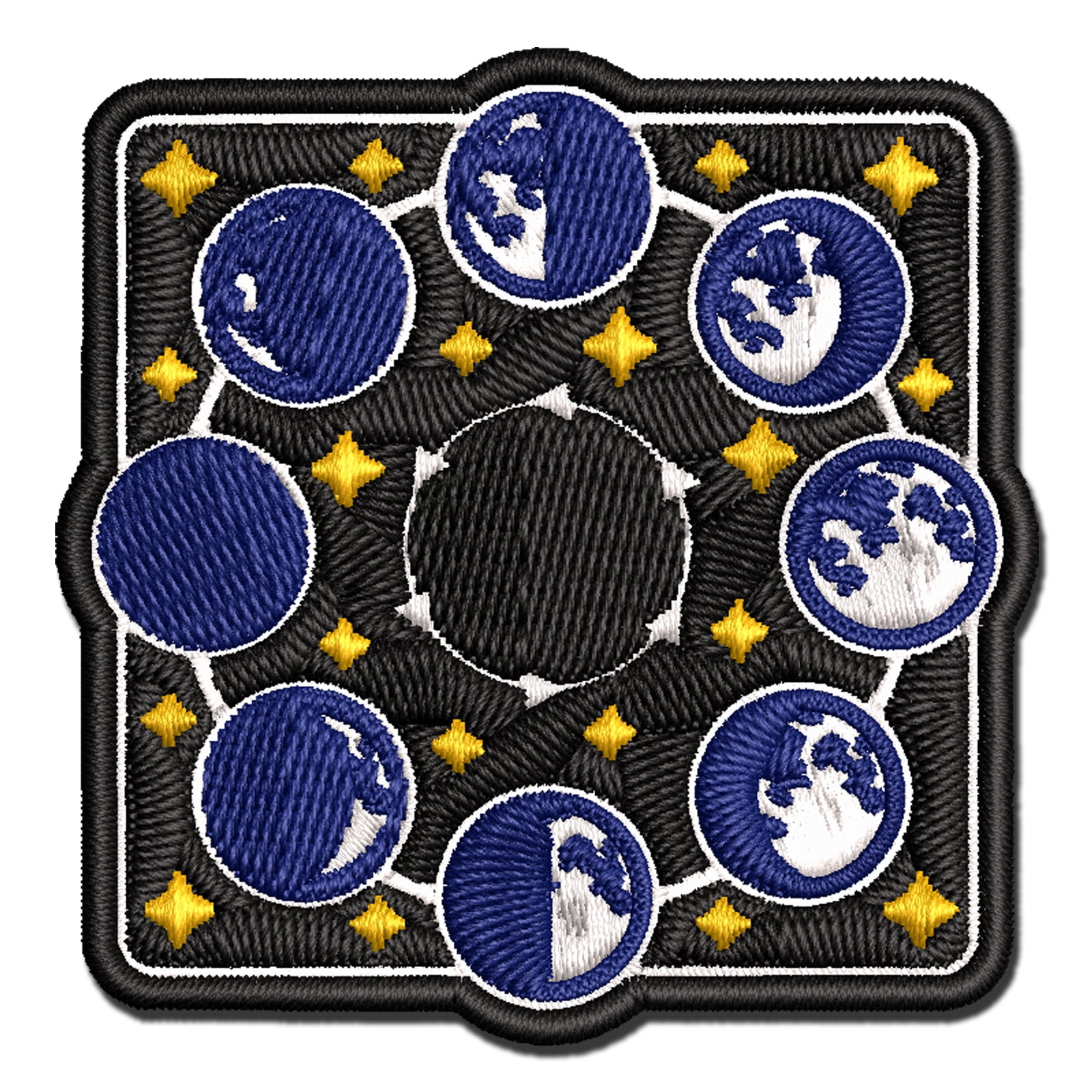 Lunar Moon Phases New Full Waxing Waning Applique Multi-Color ...