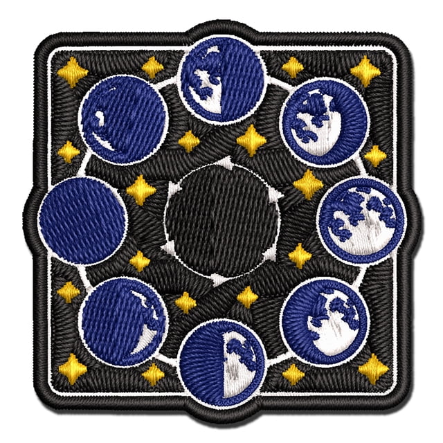 Lunar Moon Phases New Full Waxing Waning Applique Multi-Color ...