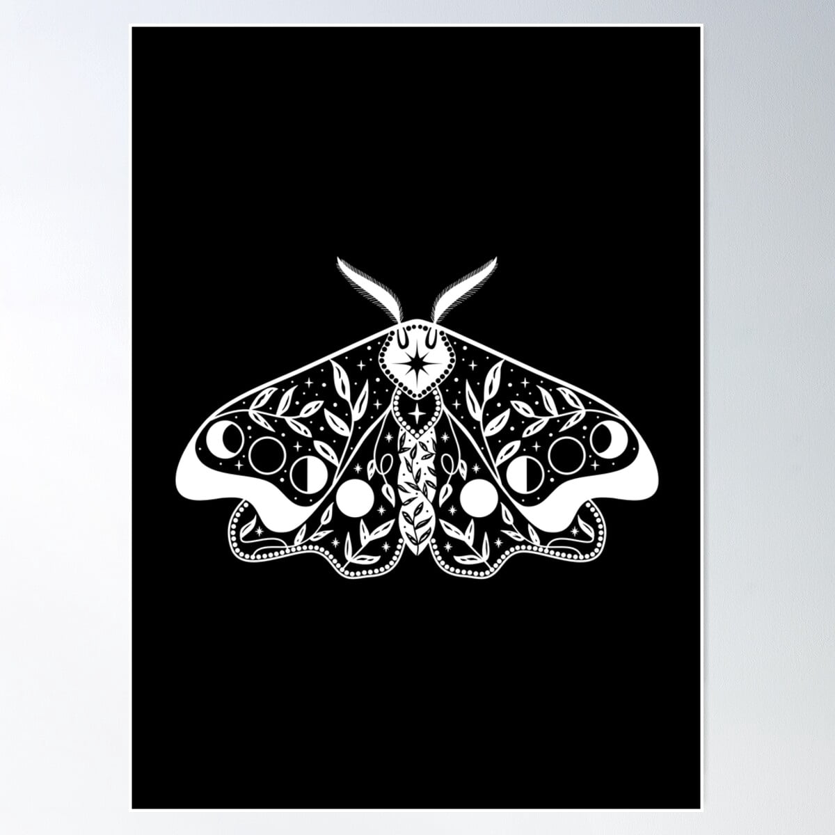 Lunar Moth Poster Wall Art, Modern Wall Decor For Living Room Bedroom ...
