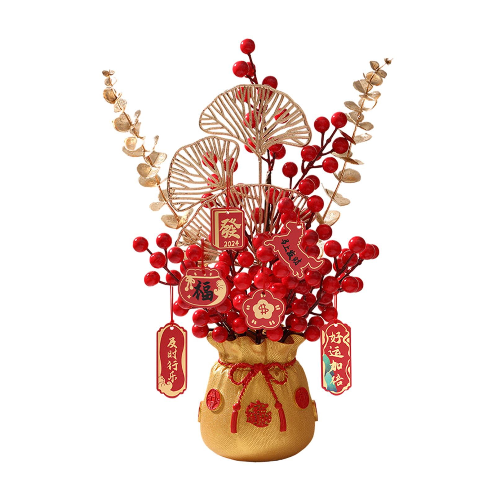 Lunar New Year Decoration Table Ornament Festival Gift Traditional with ...