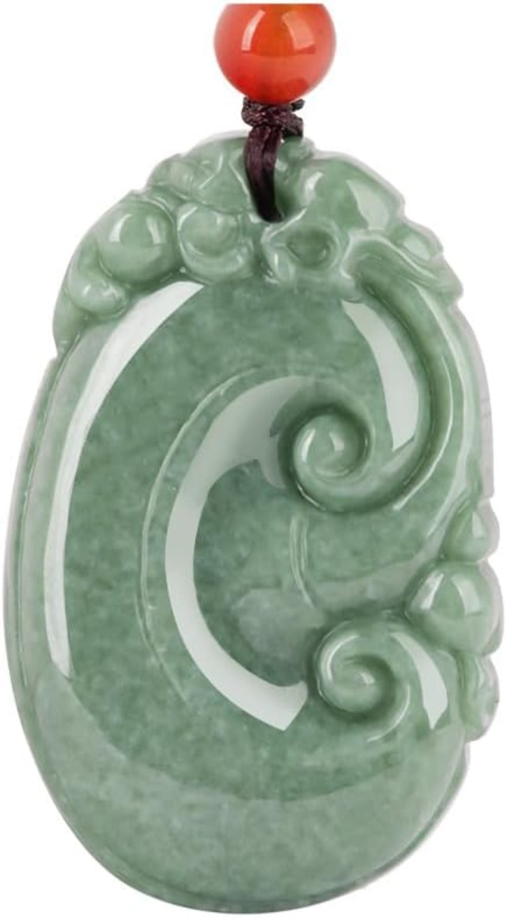 Lunar New Year Prosperity Green Jade Necklace - Auspicious 'Double Happiness' Symbol Pendant ...