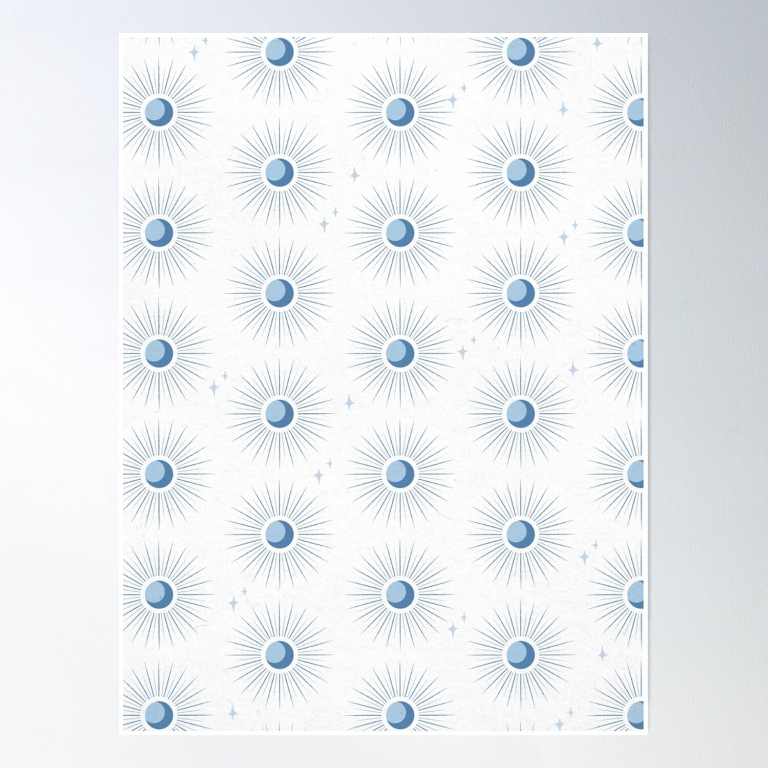 Lunar Pattern - Blue Poster Wall Art, Modern Wall Decor, 24x36 UNFRAMED ...