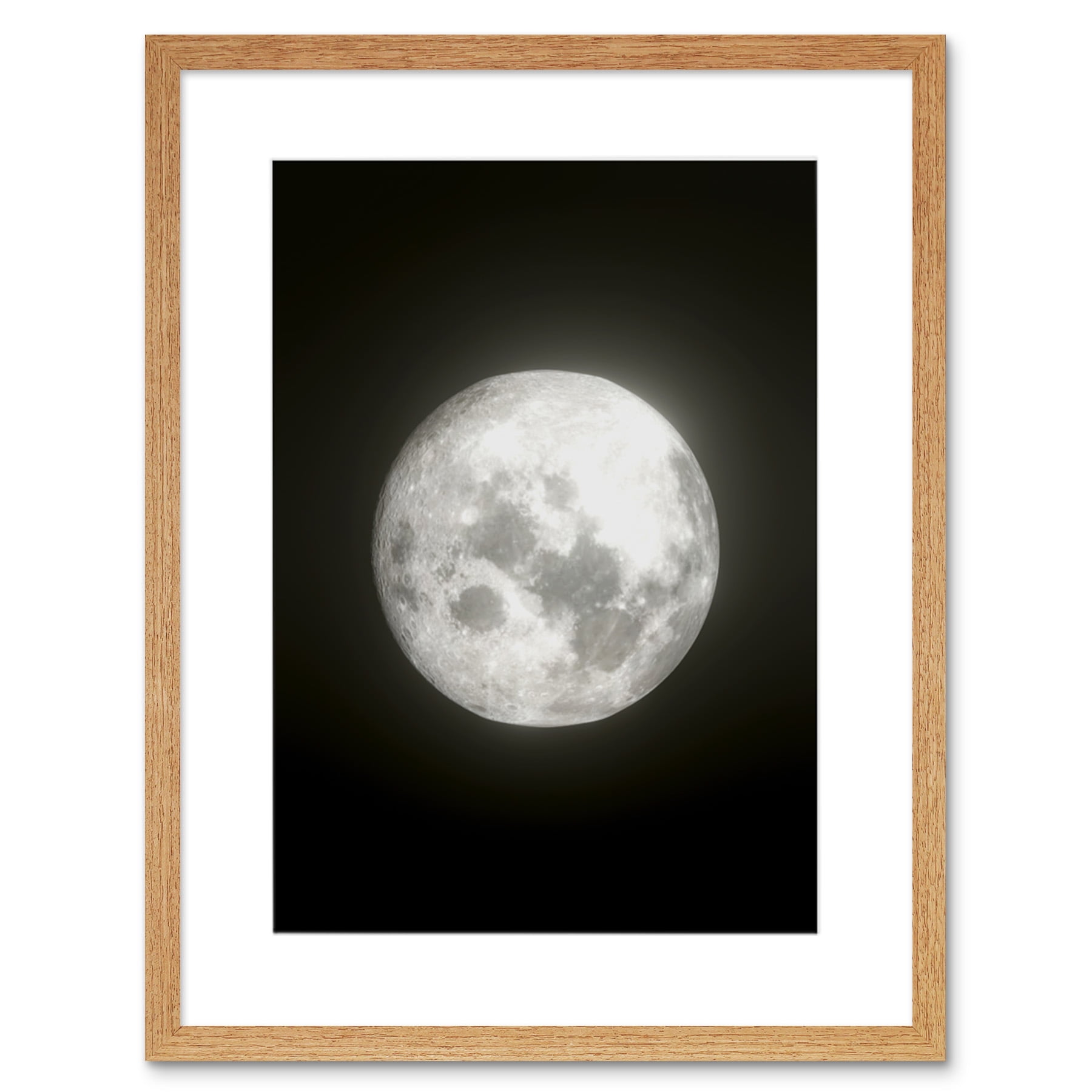 Lunar Phases Full Moon Space Astronomy Artwork Framed Wall Art Print ...