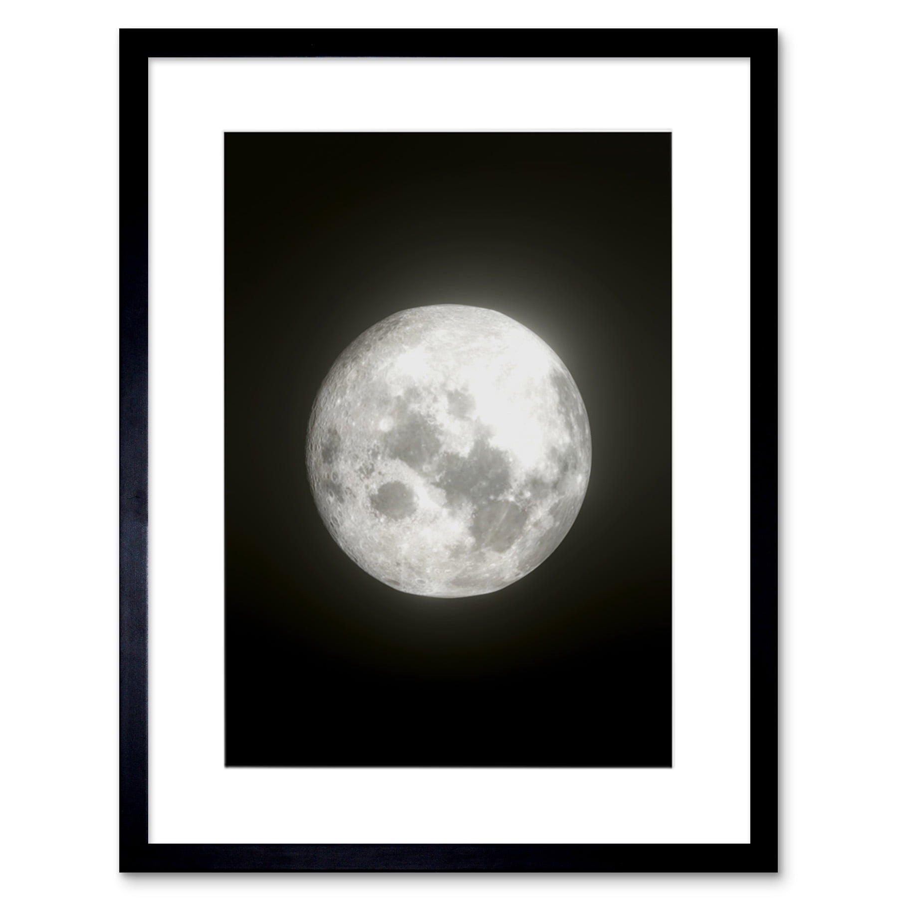 Lunar Phases Full Moon Space Astronomy Artwork Framed Wall Art Print ...