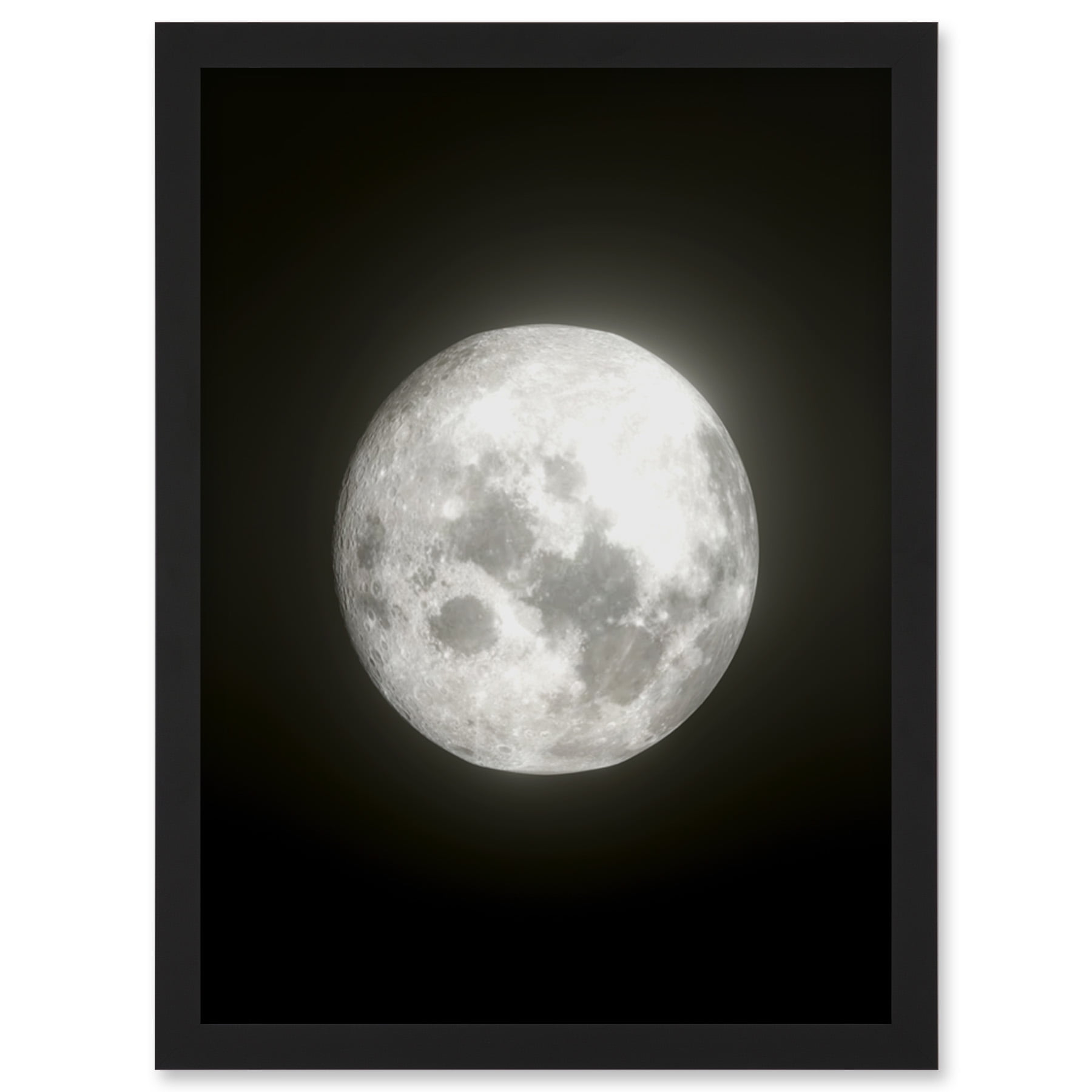 Lunar Phases Full Moon Space Astronomy Artwork Framed Wall Art Print A4 ...