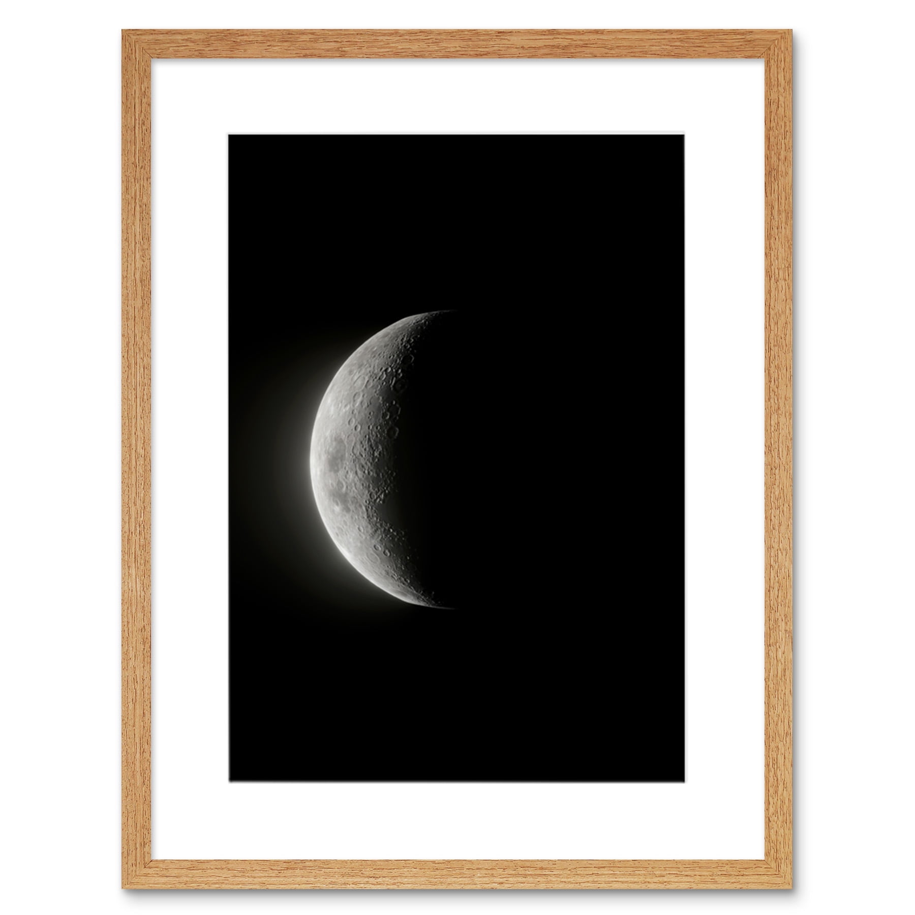 Lunar Phases Moon Waning Crescent Space Astronomy Artwork Framed Wall ...