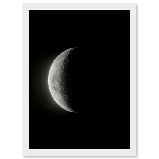 Lunar Phases Moon Waning Crescent Space Astronomy Artwork Framed Wall ...