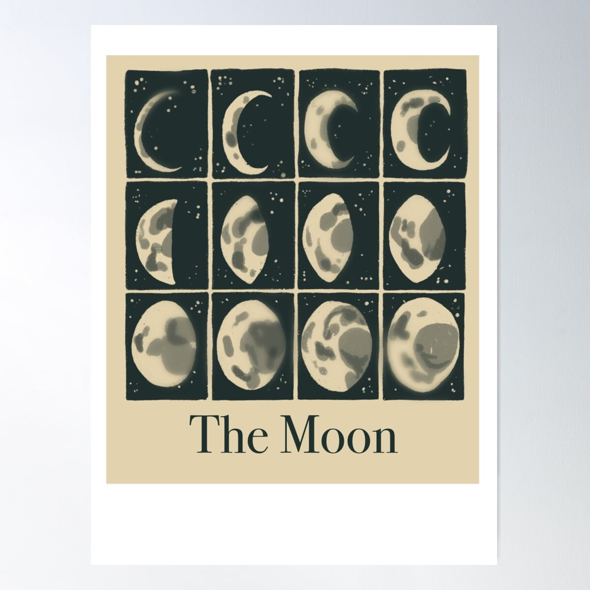 Lunar Phases Poster Wall Art, Modern Wall Decor For Living Room Bedroom ...