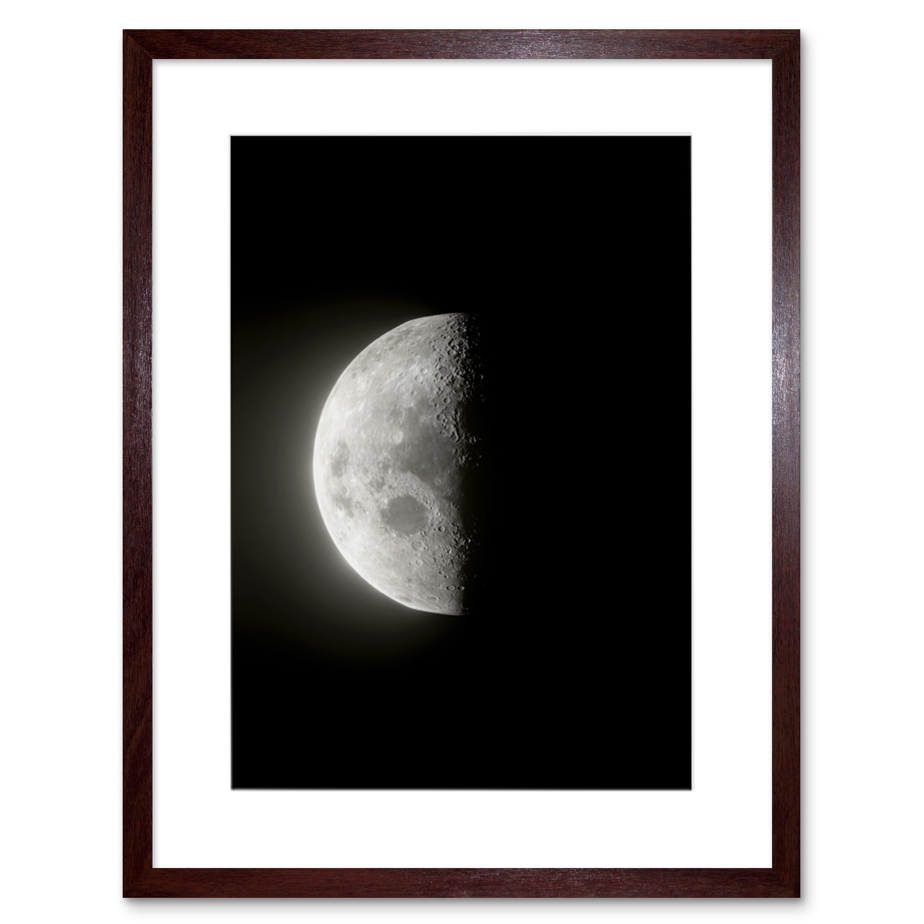 Lunar Phases Third Quarter Moon Space Astronomy Artwork Framed Wall Art ...