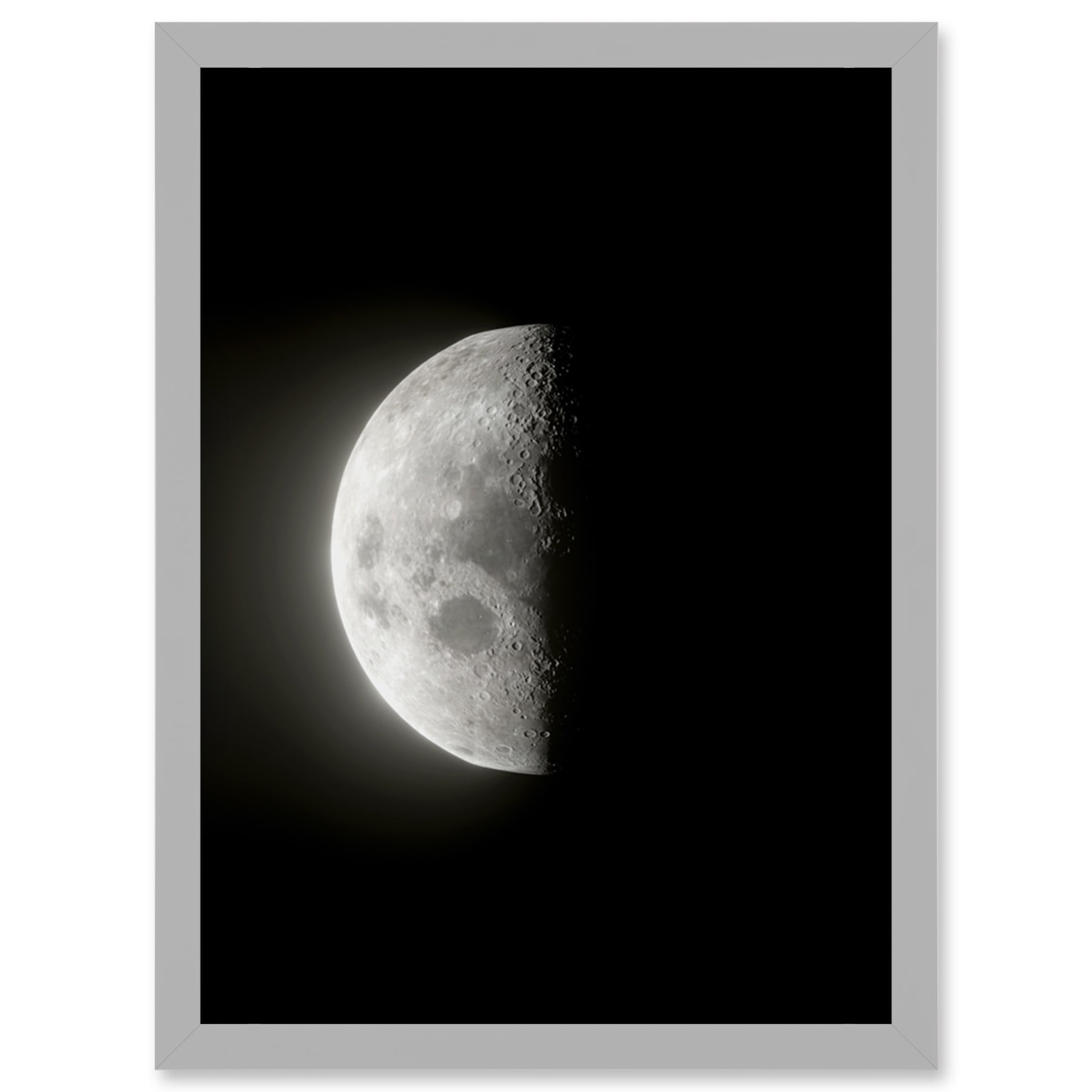 Lunar Phases Third Quarter Moon Space Astronomy Artwork Framed Wall Art ...