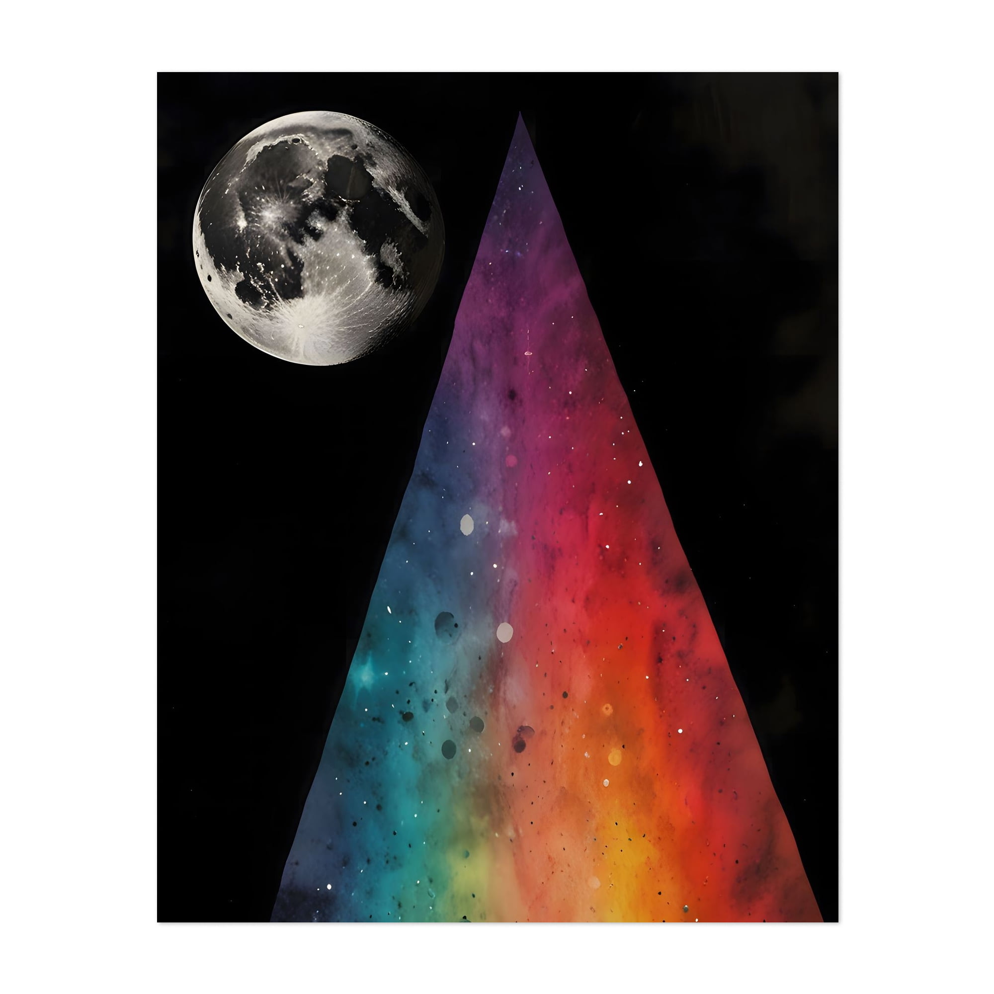 Lunar Prism - Painting Space Moon Cosmic Surrealism Astronomy Night Sky ...