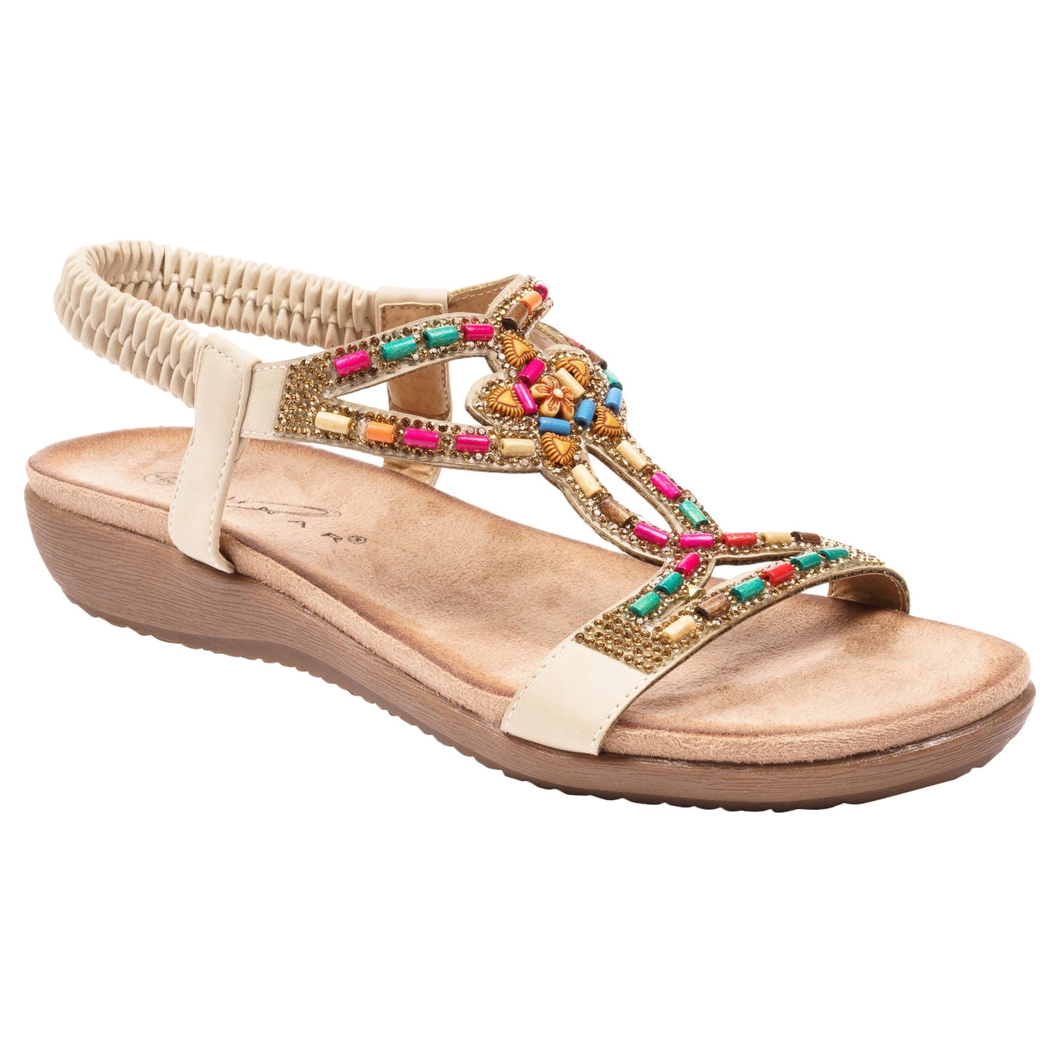 Lunar Womens Mariella Beaded Sandals - Walmart.com