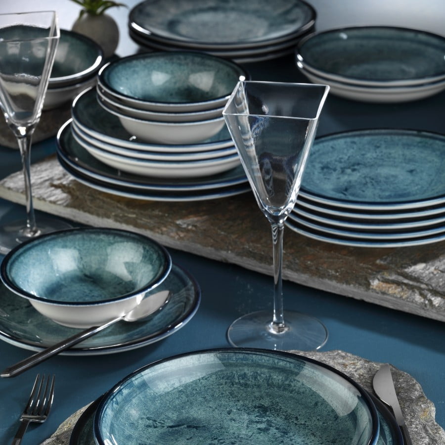 Lunari - 0794 - Dark Blue Turquoise - Dinner Set - Walmart.com