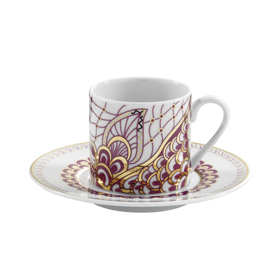 Lunari - 1205 - White Claret Red Gold - Coffee Cup Set - Walmart.com