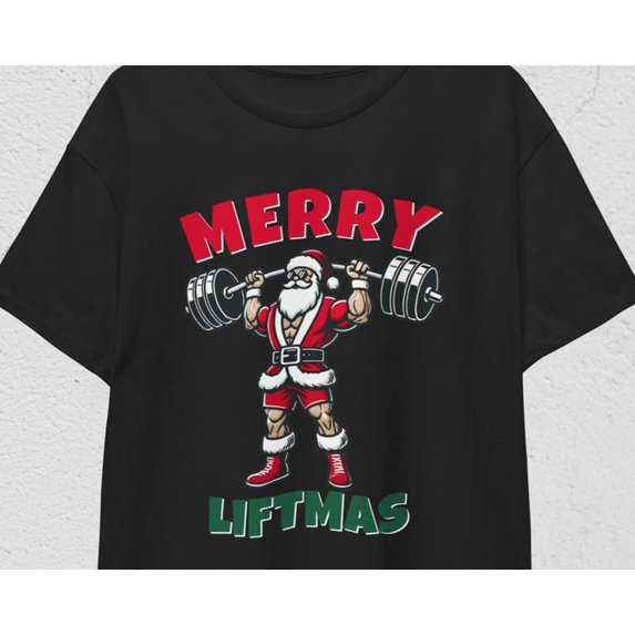 Lunari Merry Liftmas Shirt, Christmas Gym Shirt, Weightlifter Dad, X ...