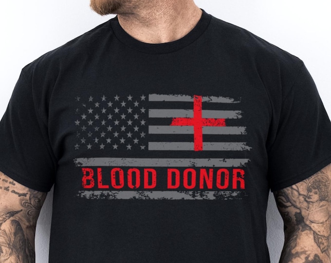 Lunari Patriotic Blood Donor Shirt - Men, American Flag Blood Donation ...