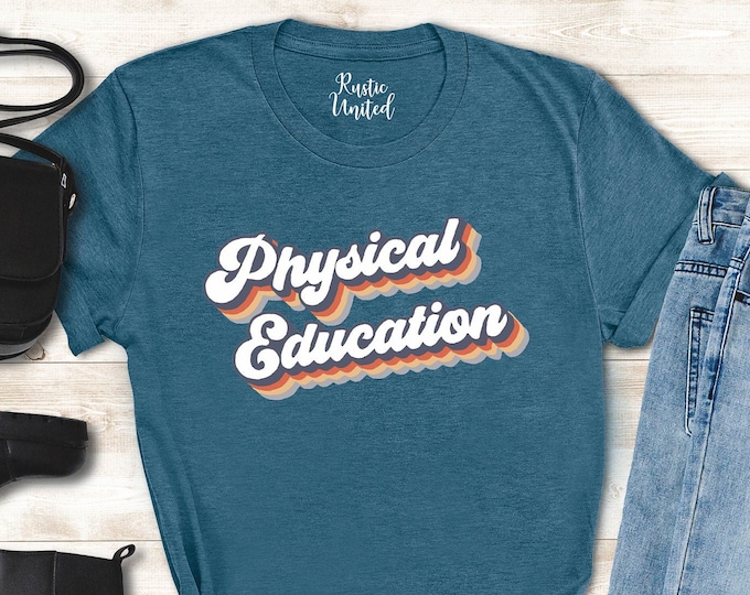 Lunari Physical Education Retro Teacher Shirt,Pe Teacher Gift,Teacher ...