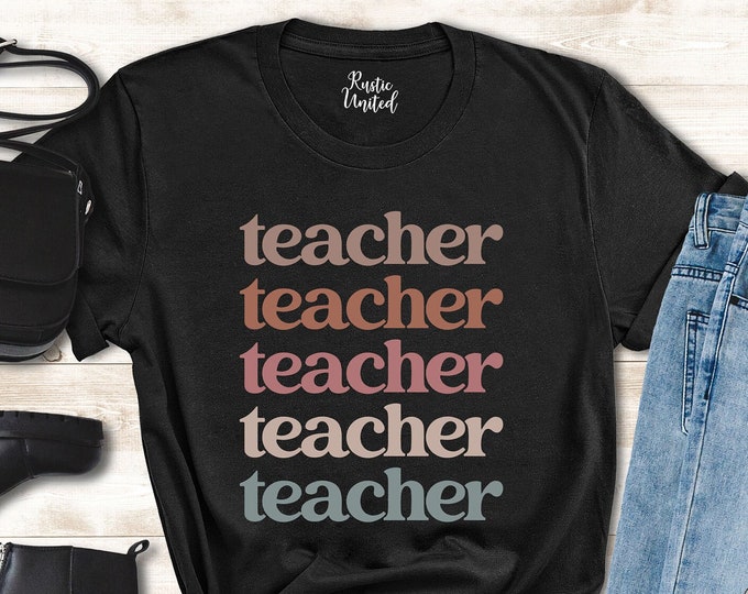 Lunari Retro Teacher Shirt, Teacher Life Shirts, Teachers, Elementary ...
