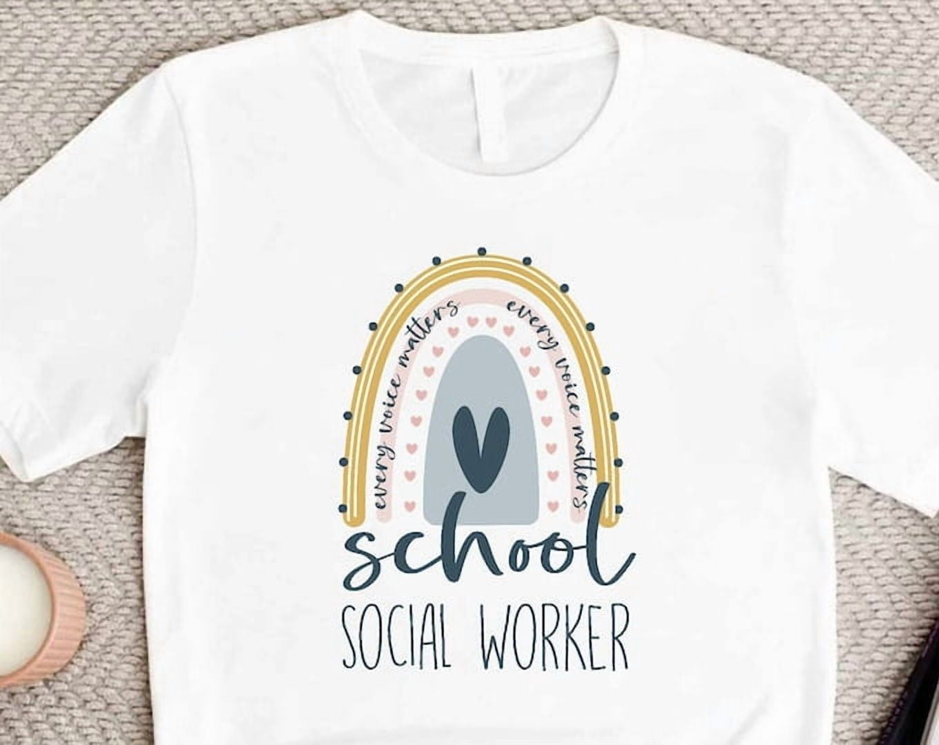 Lunari School Social Worker Shirt, Social Worker Rainbow Shirt, Social ...