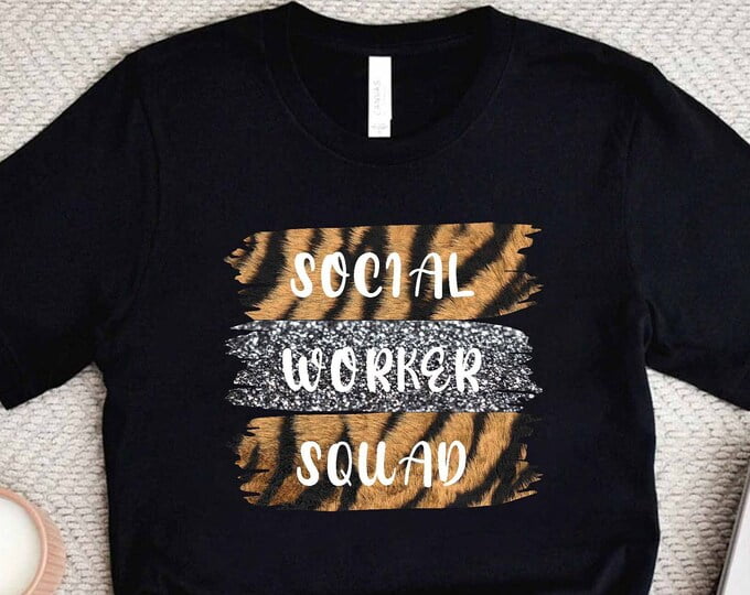 Lunari Social Worker Squad Shirt, Leopard Social Worker Tshirt, School ...