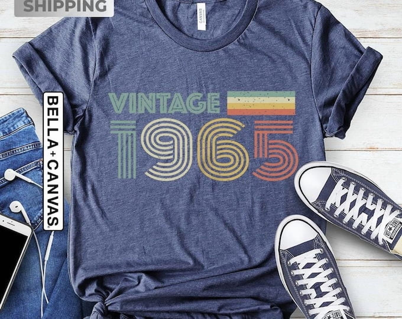 Lunari Vintage 1965 Retro Style 60th Birthday T Shirt sixtieth gift ...