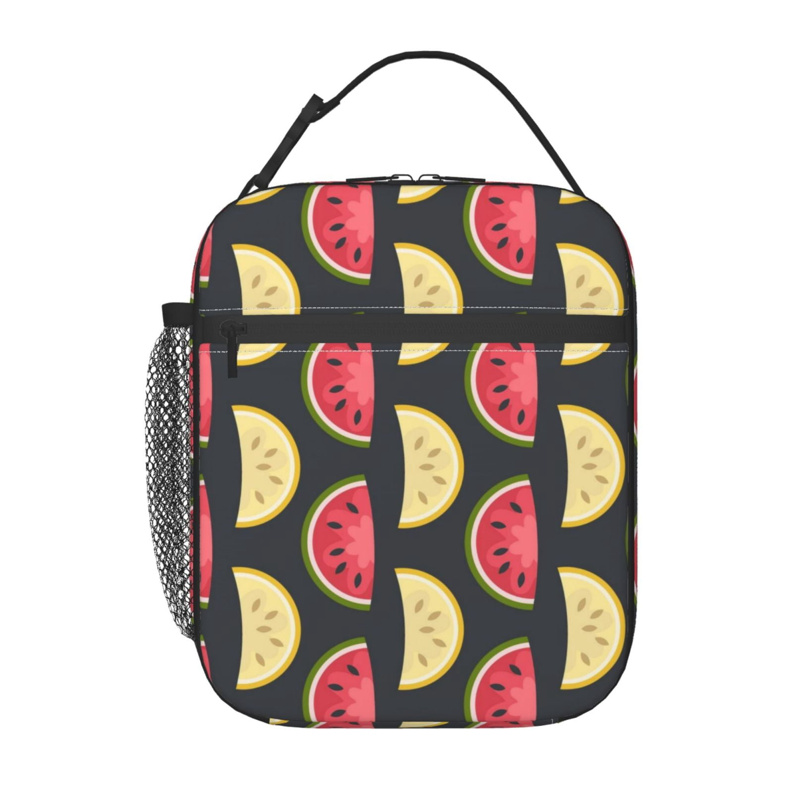Lunch Bag 3D Flat Geometric Pattern With Melon And Watermelon Insulated ...