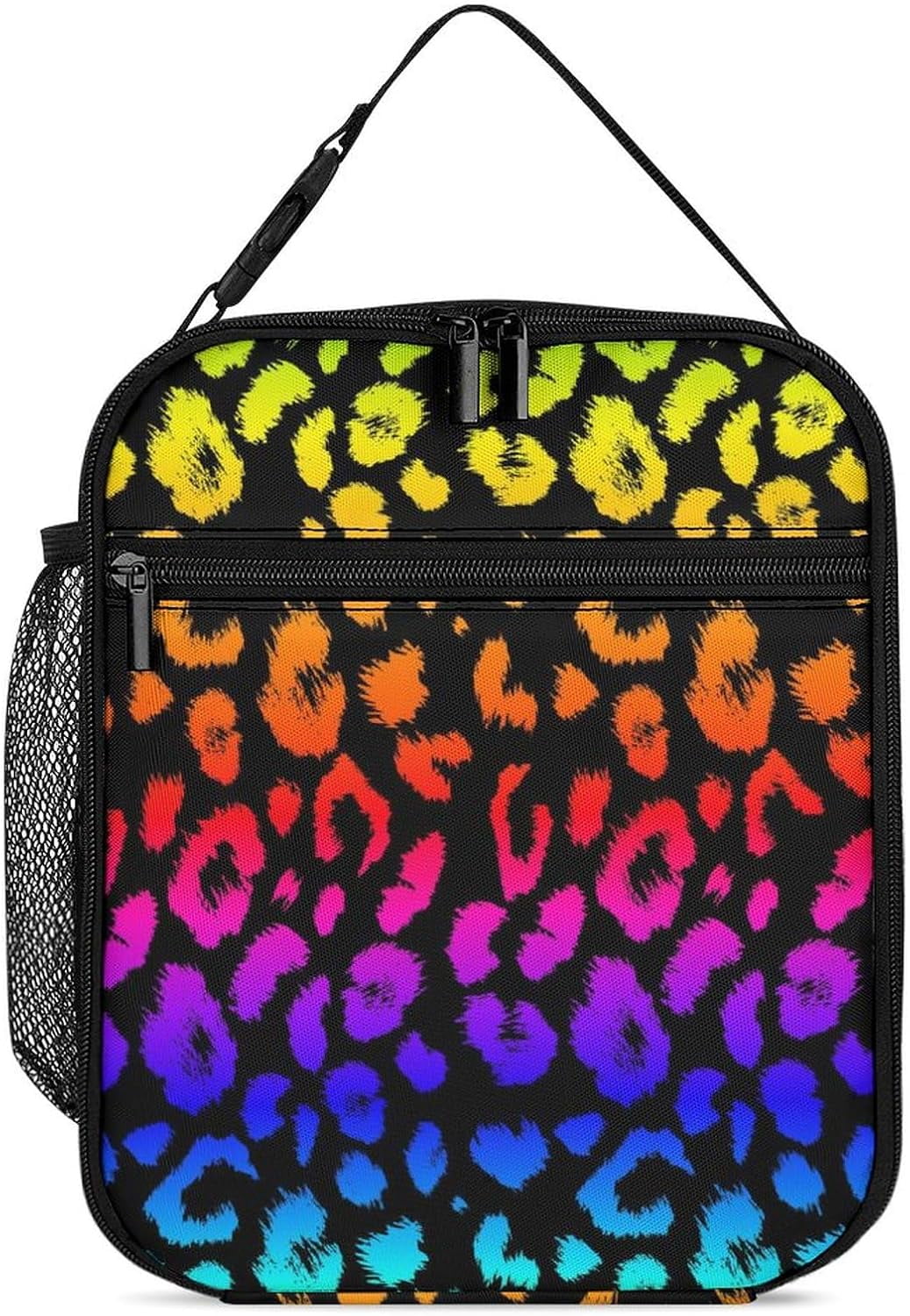 Lunch Bag for Black Rainbow Cheetah Leopard Print Gourmet Lunchbox ...