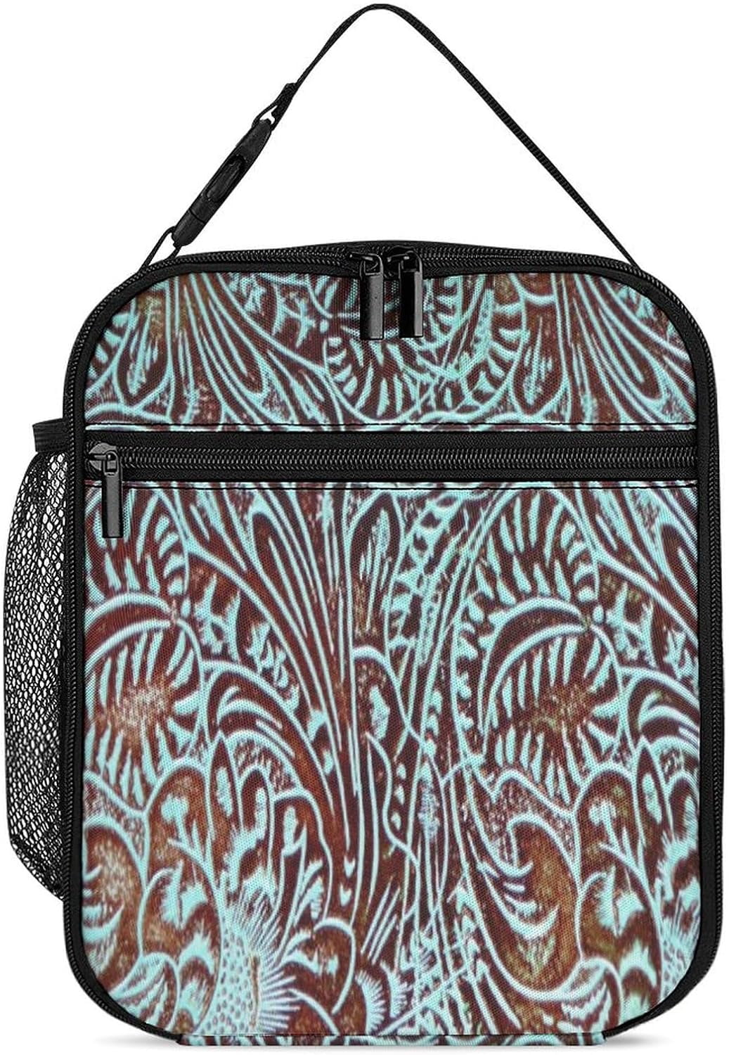 Lunch Bag for Country Teal Brown Western Rustic Tooled Cowb Gourmet ...
