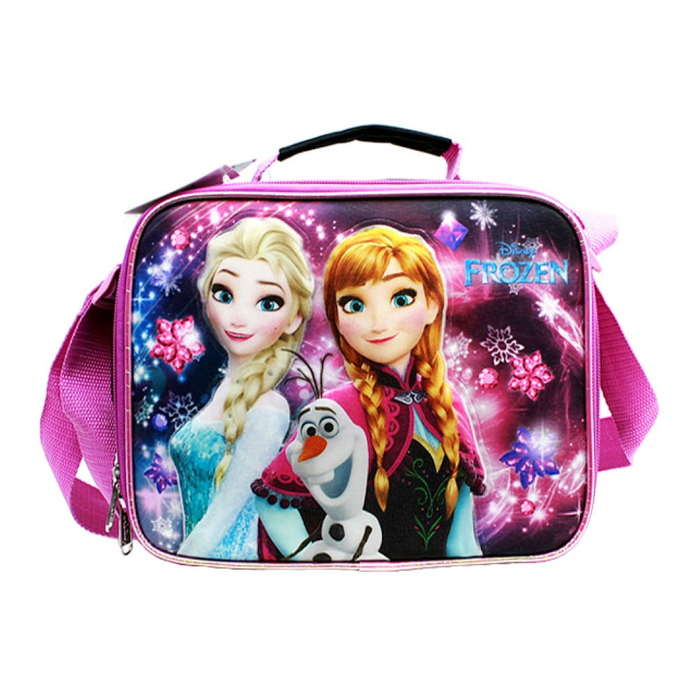 Disney Frozen Elsa, Olaf & Anna Black School Lunch Box Bag with ...