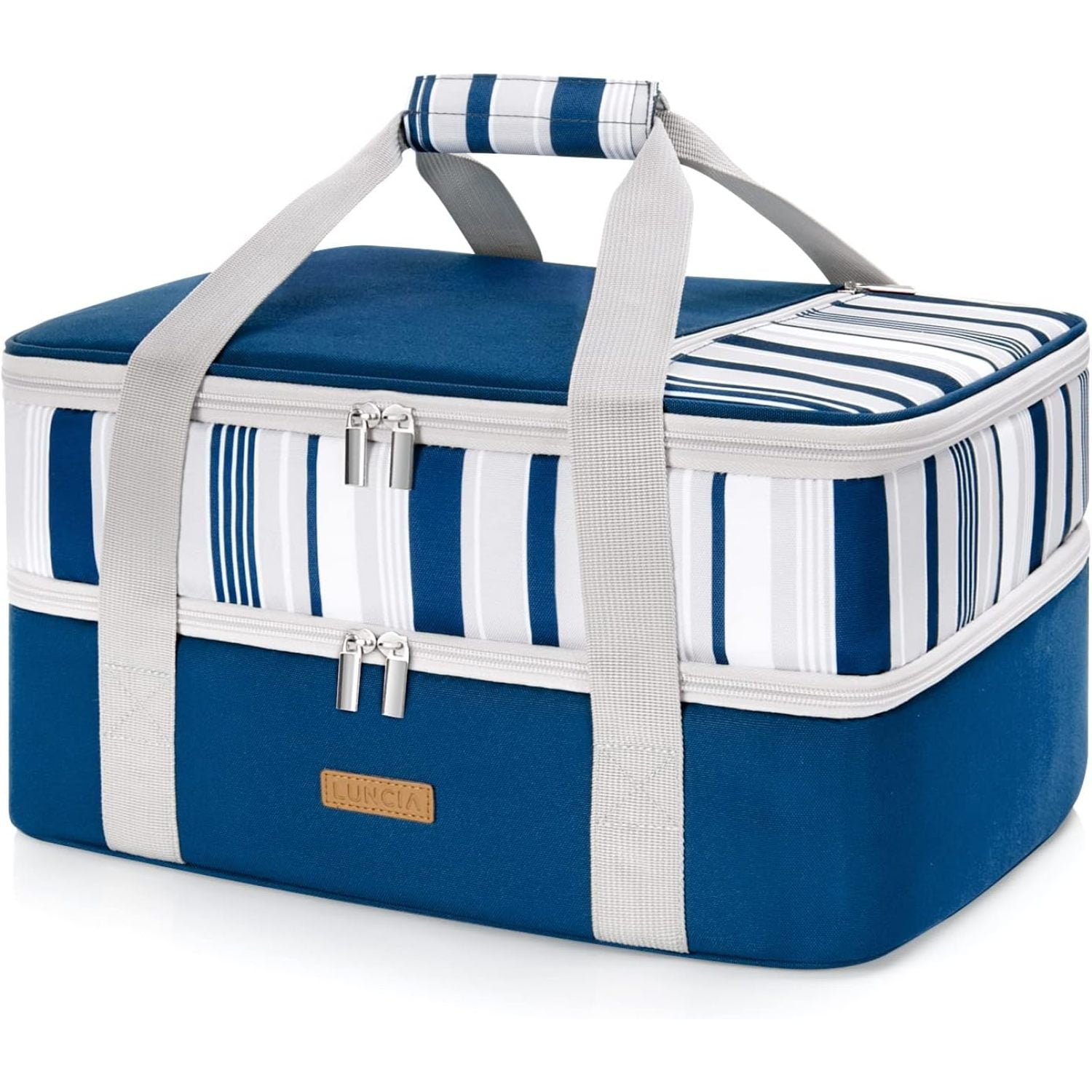 Lunch Bag Double Decker Insulated Casserole Carrier for Hot or Cold ...