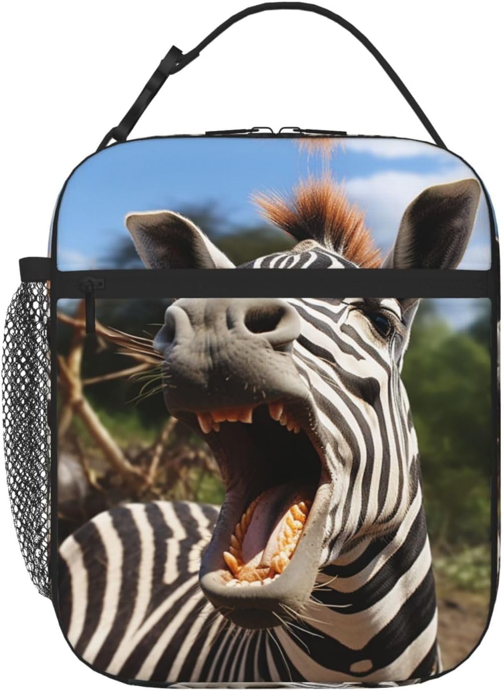 Lunch Bag For Women Men Funny Zebra Insulated Lunch Box Large Capacity ...