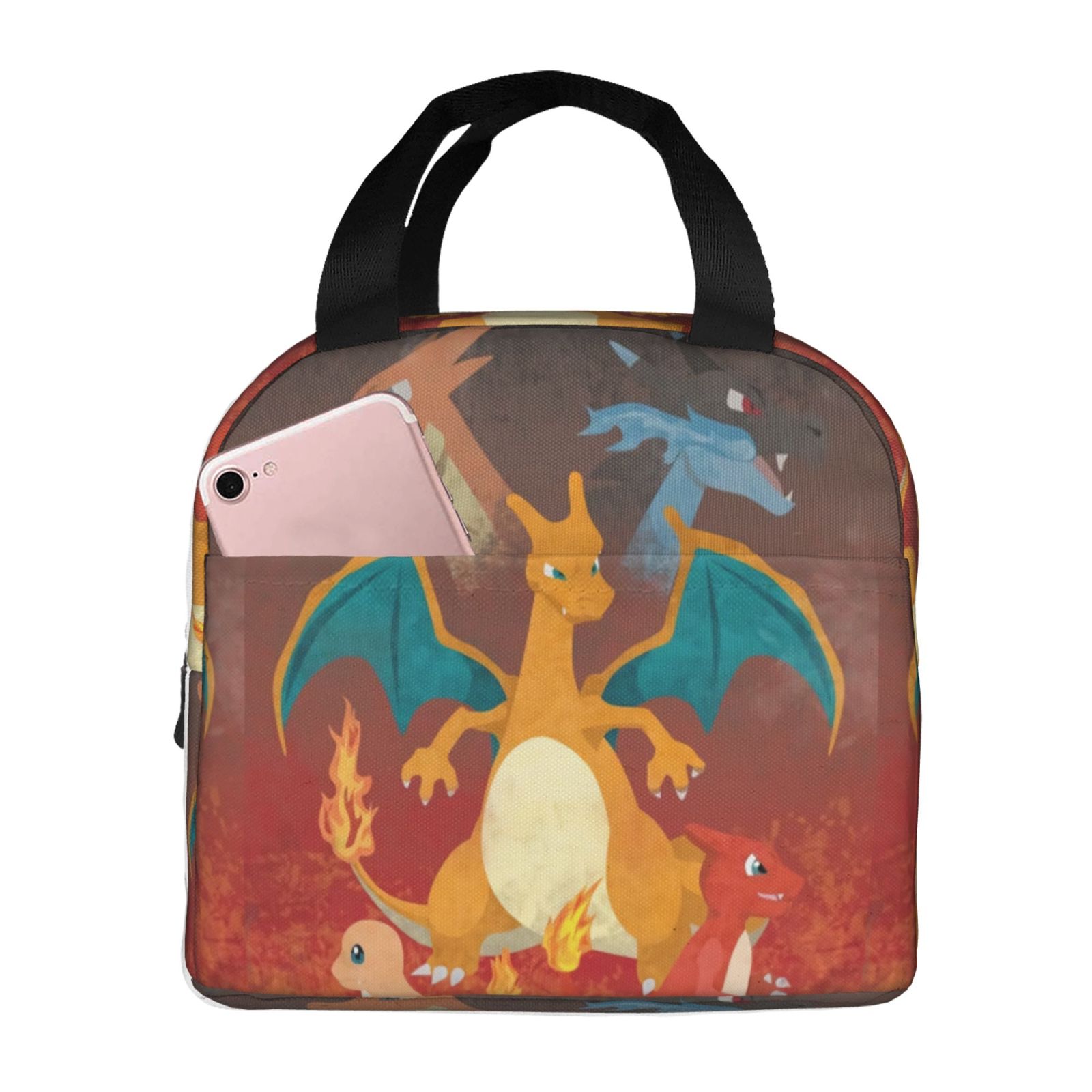 Lunch Bag,Pokémon- Charizard Fire Type Flames Generation Lunch Box for ...
