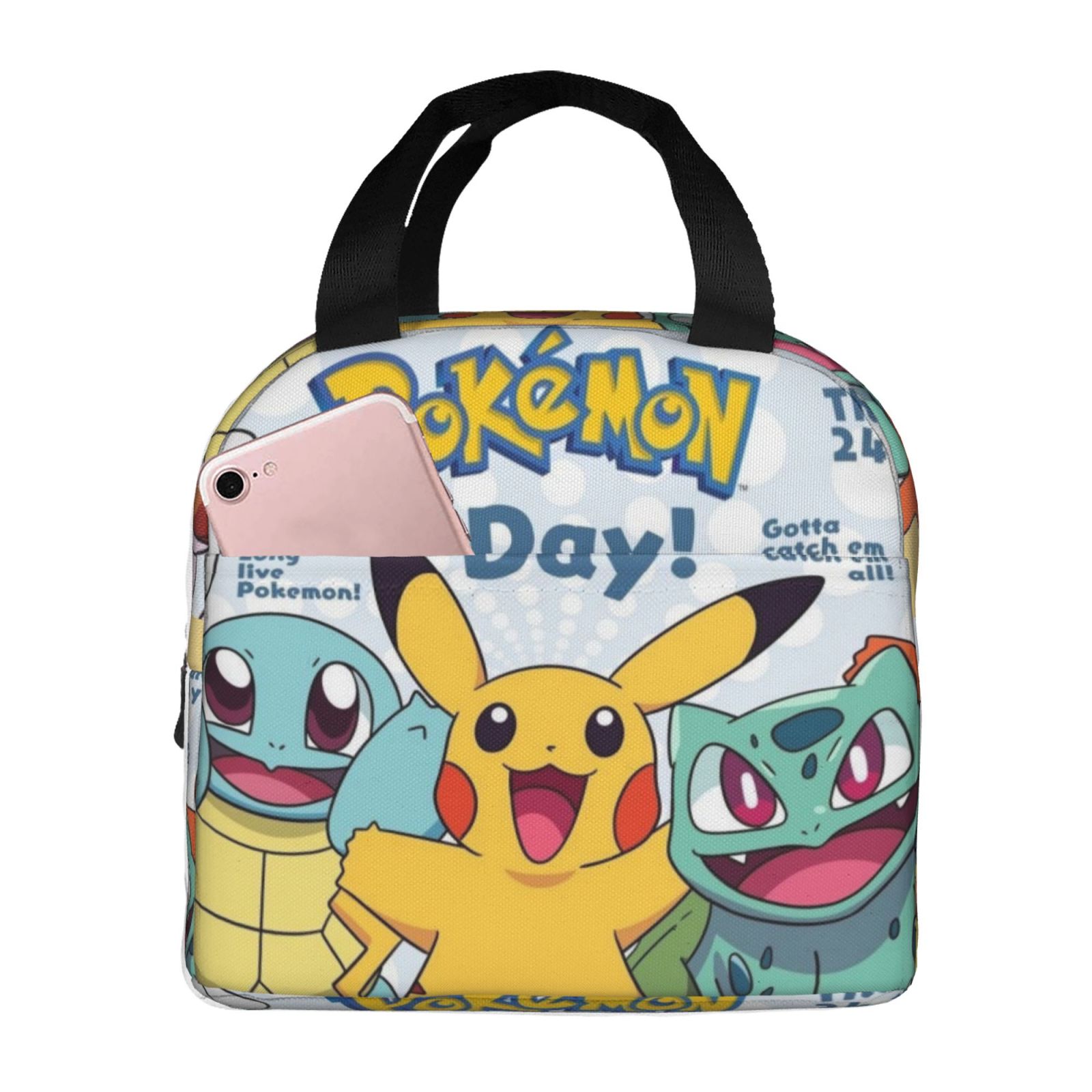 Lunch Bag,Pokémon-Day Charmander Squirtle Bulbasaur Lunch Box for Women ...