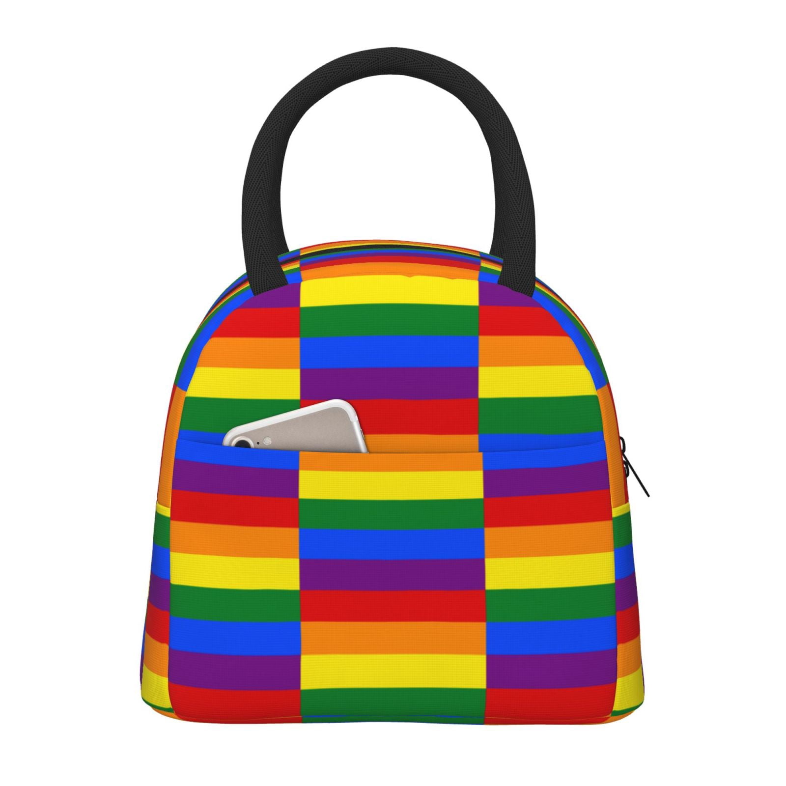 Lunch Bag Rainbow Pride Flag Reusable Insulated Lunch Tote Cooler Box ...