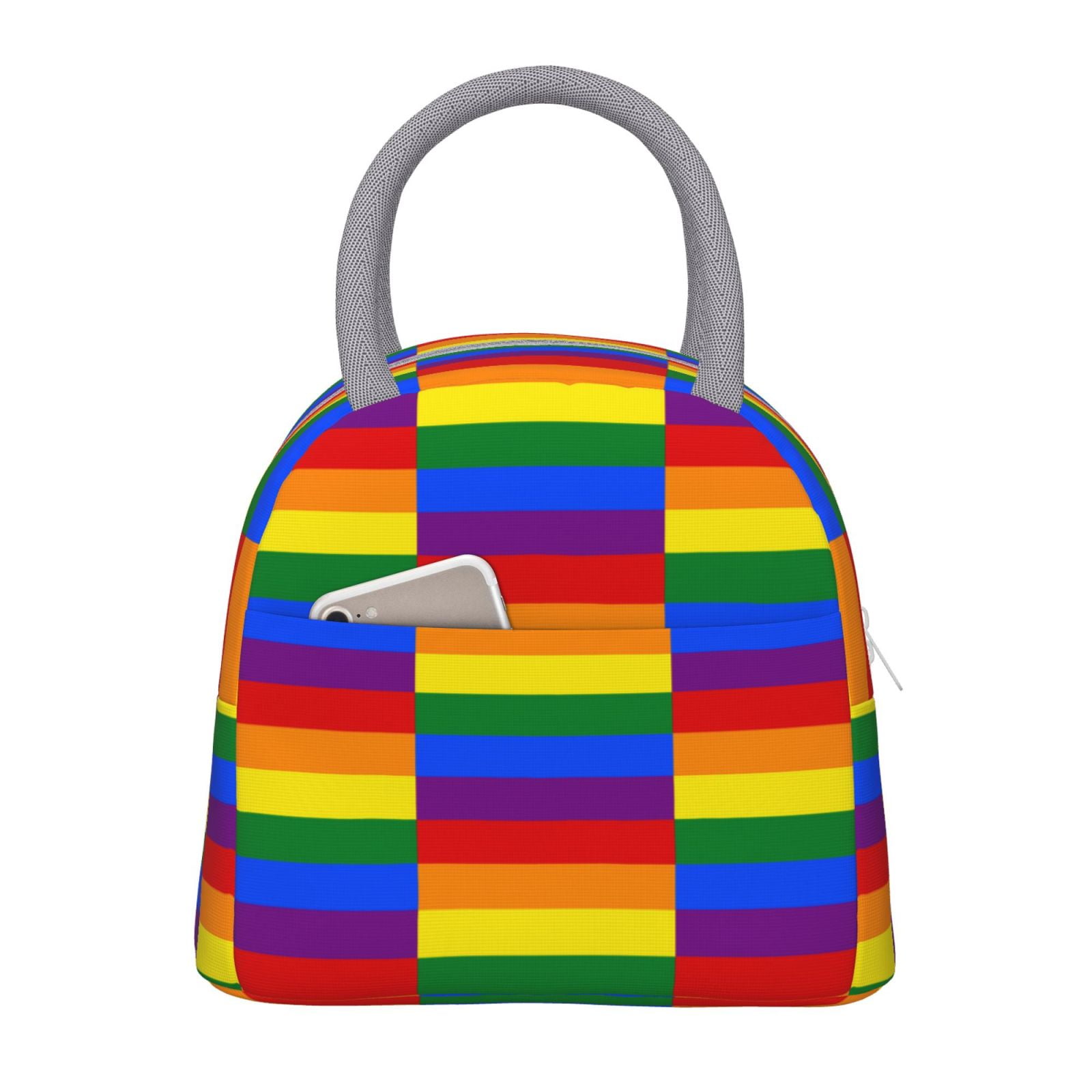 Lunch Bag Rainbow Pride Flag Reusable Insulated Lunch Tote Cooler Box ...