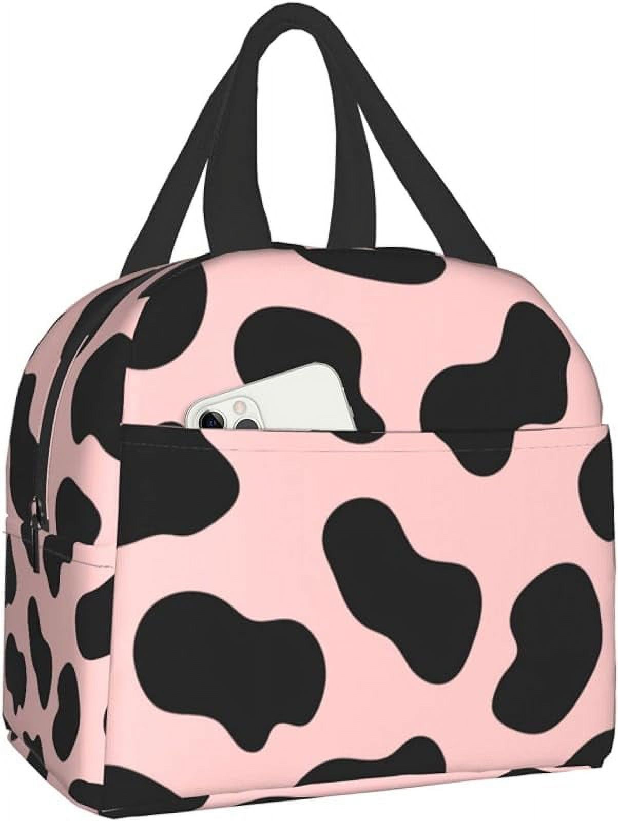 Lunch Bag Simple Cow Cute Insulated Lunch Box Reusable Lunch Bags Meal ...