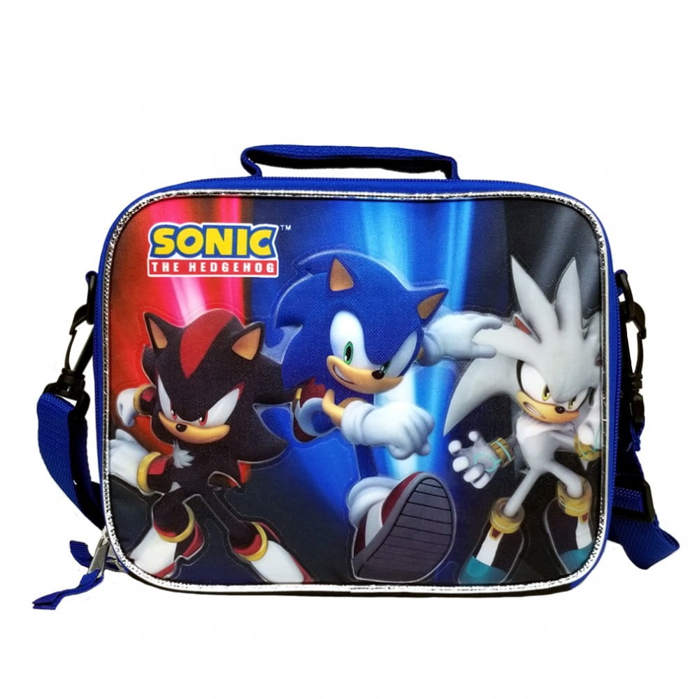 Sonic the Hedgehog 3D Popup Applique Lunch Box for Kids, 10 x 8 x 4 ...