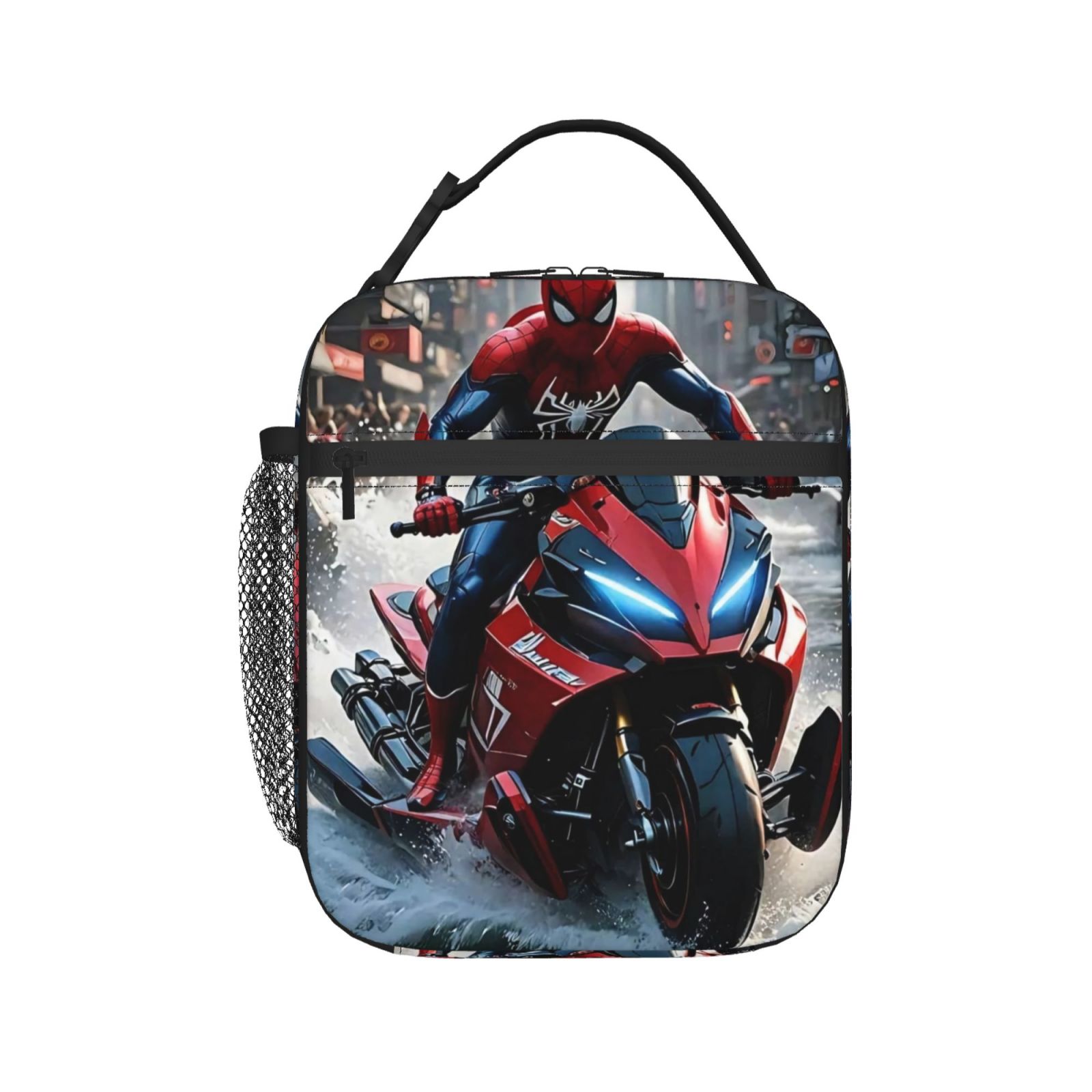 Lunch Bag,Spider-Man Riding A Motorcycle Lunch Box for Men,Reusable ...